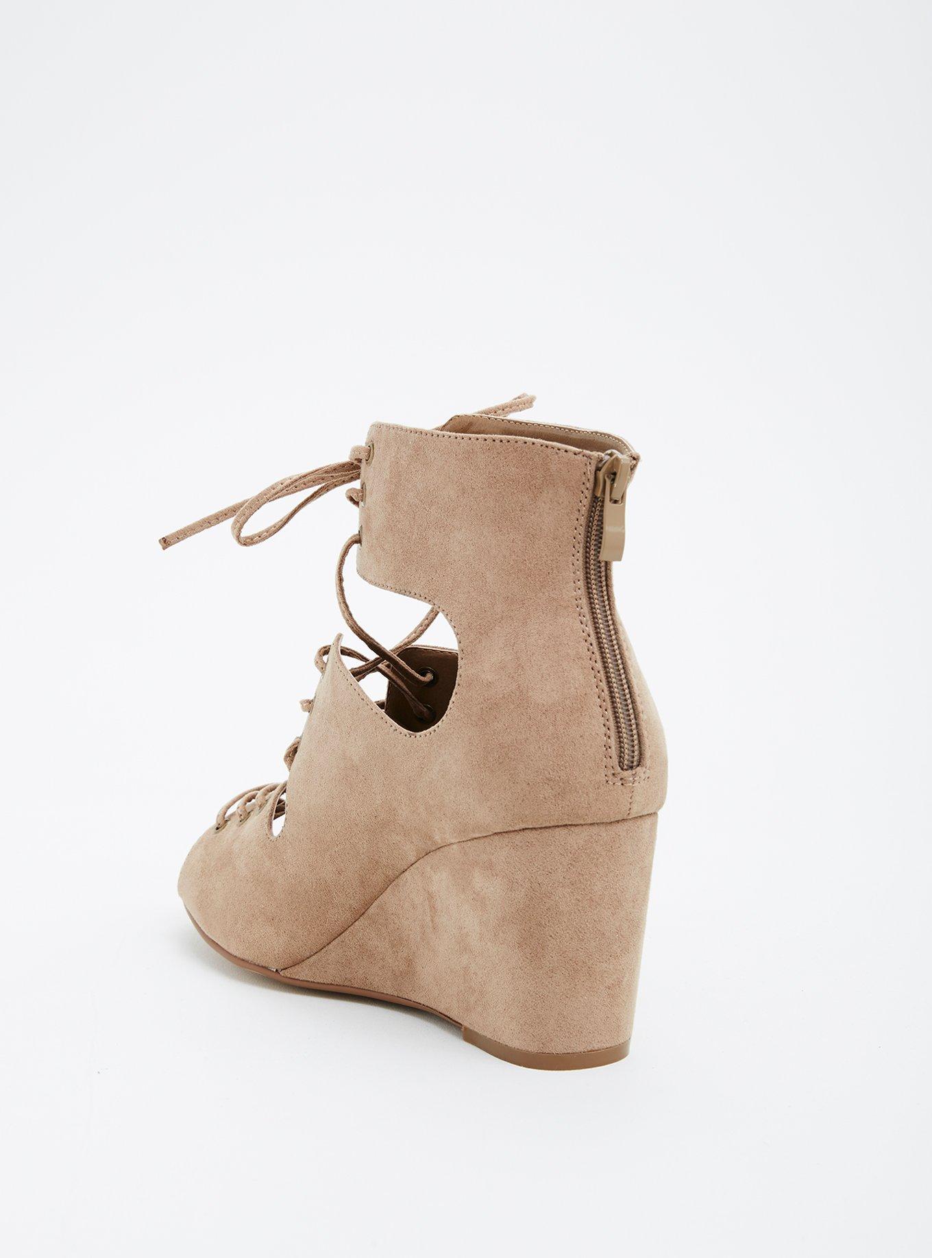 Plus Size - Lace Up Mini Wedges (Wide Width) - Torrid