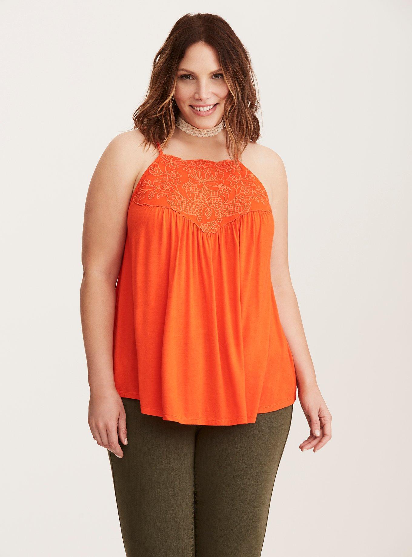 Plus Size - Embroidered High Neck Cami - Torrid