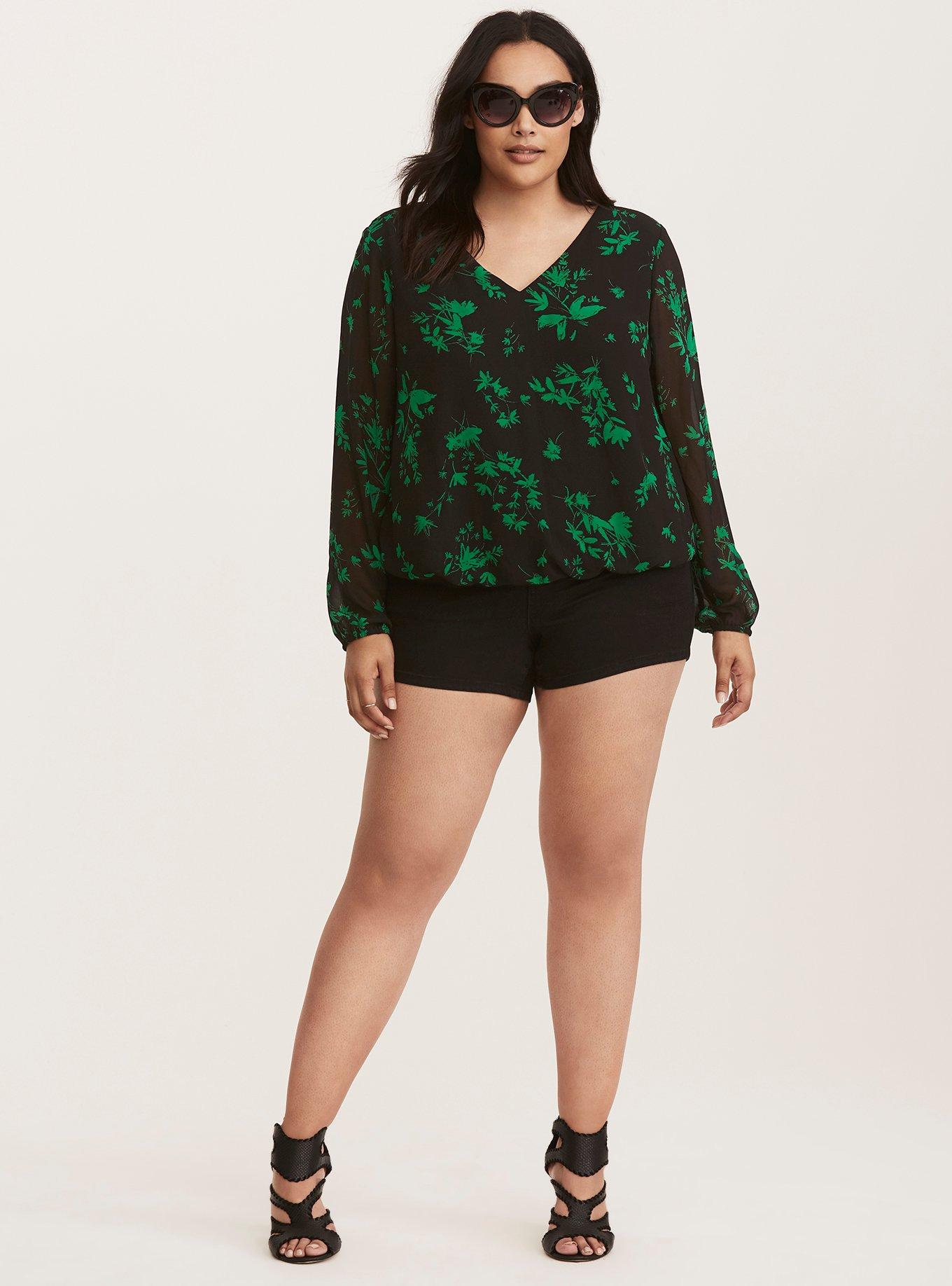 Plus Size - Floral Print Chiffon Crossback Blouse - Torrid