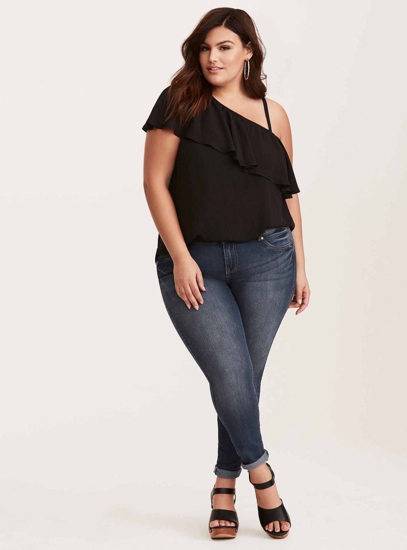 Plus Size - Georgette One Shoulder Top - Torrid