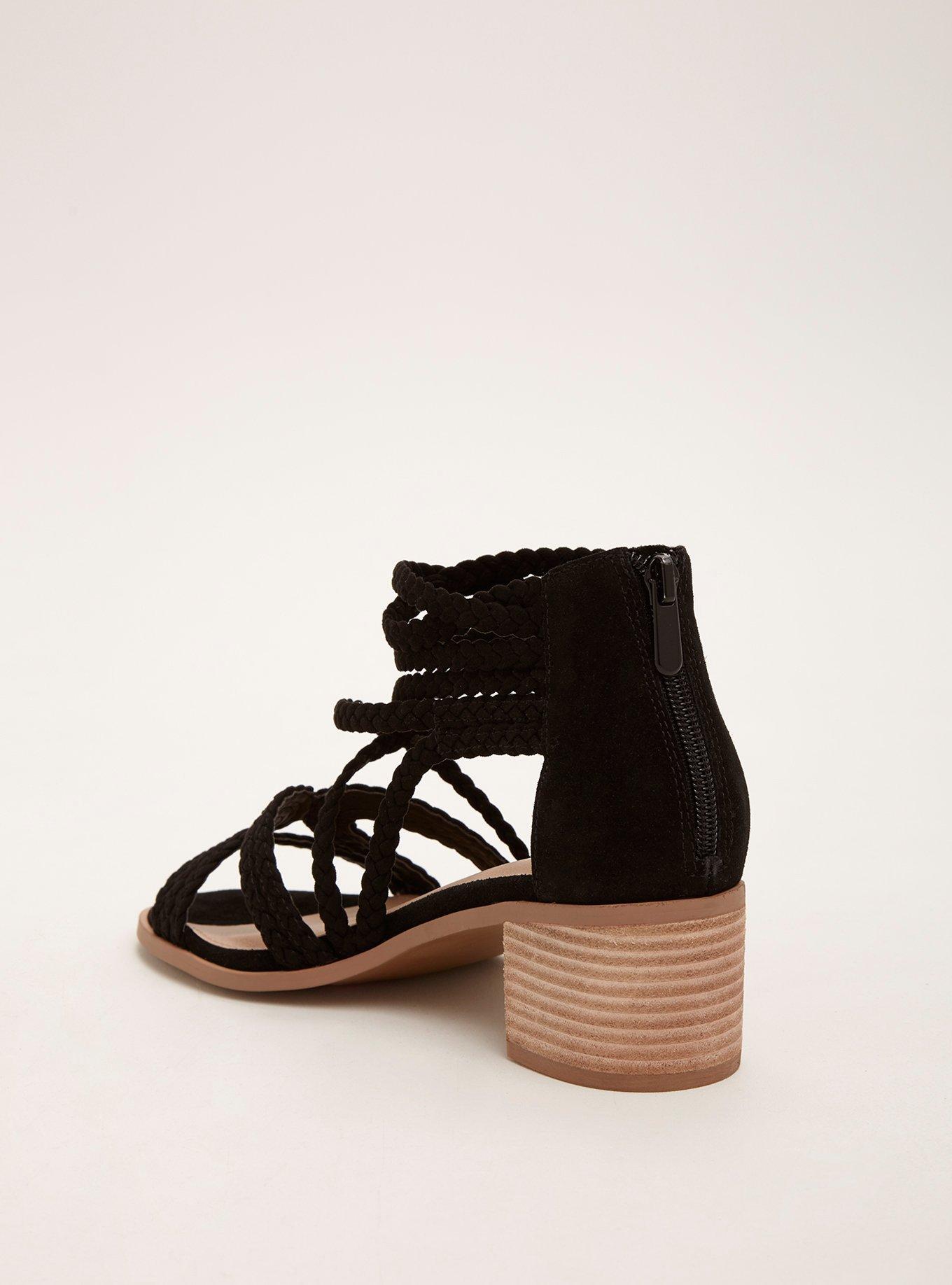 Plus Size - Braided Strappy Block Heels (Wide Width) - Torrid