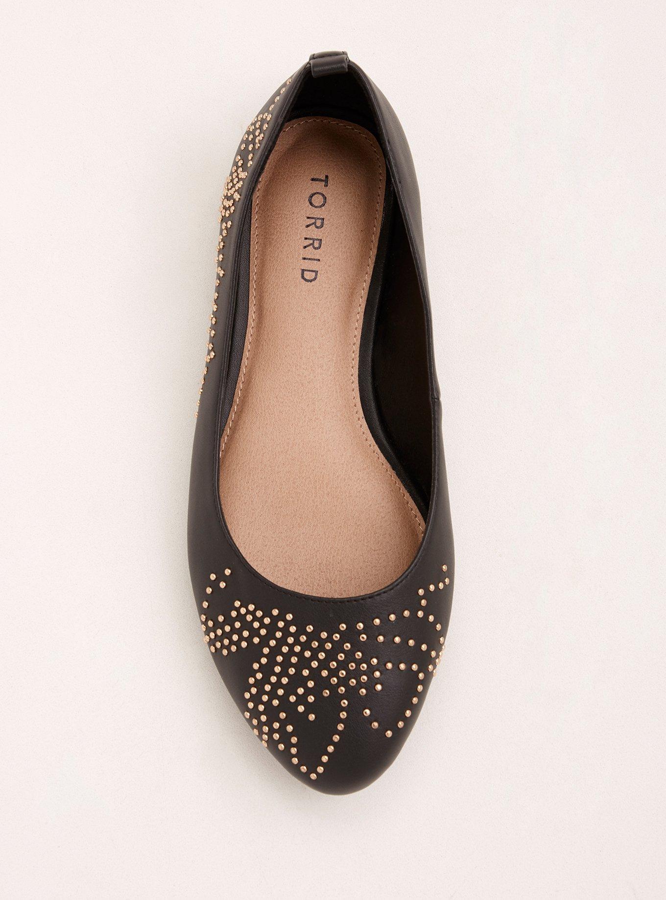 Plus Size - Studded Faux Leather Flats (Wide Width) - Torrid