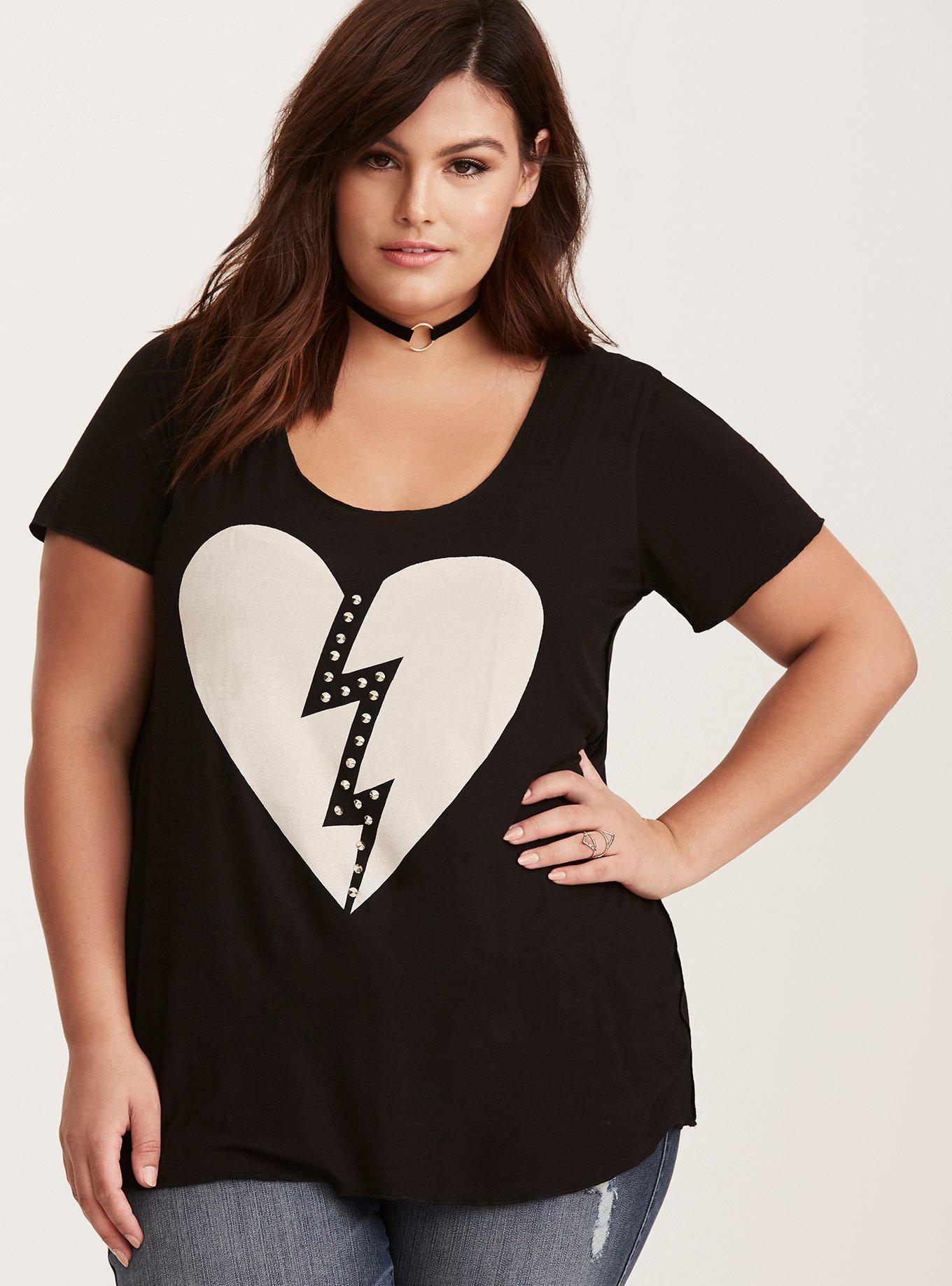 Plus Size - Studded Heart Tee - Torrid
