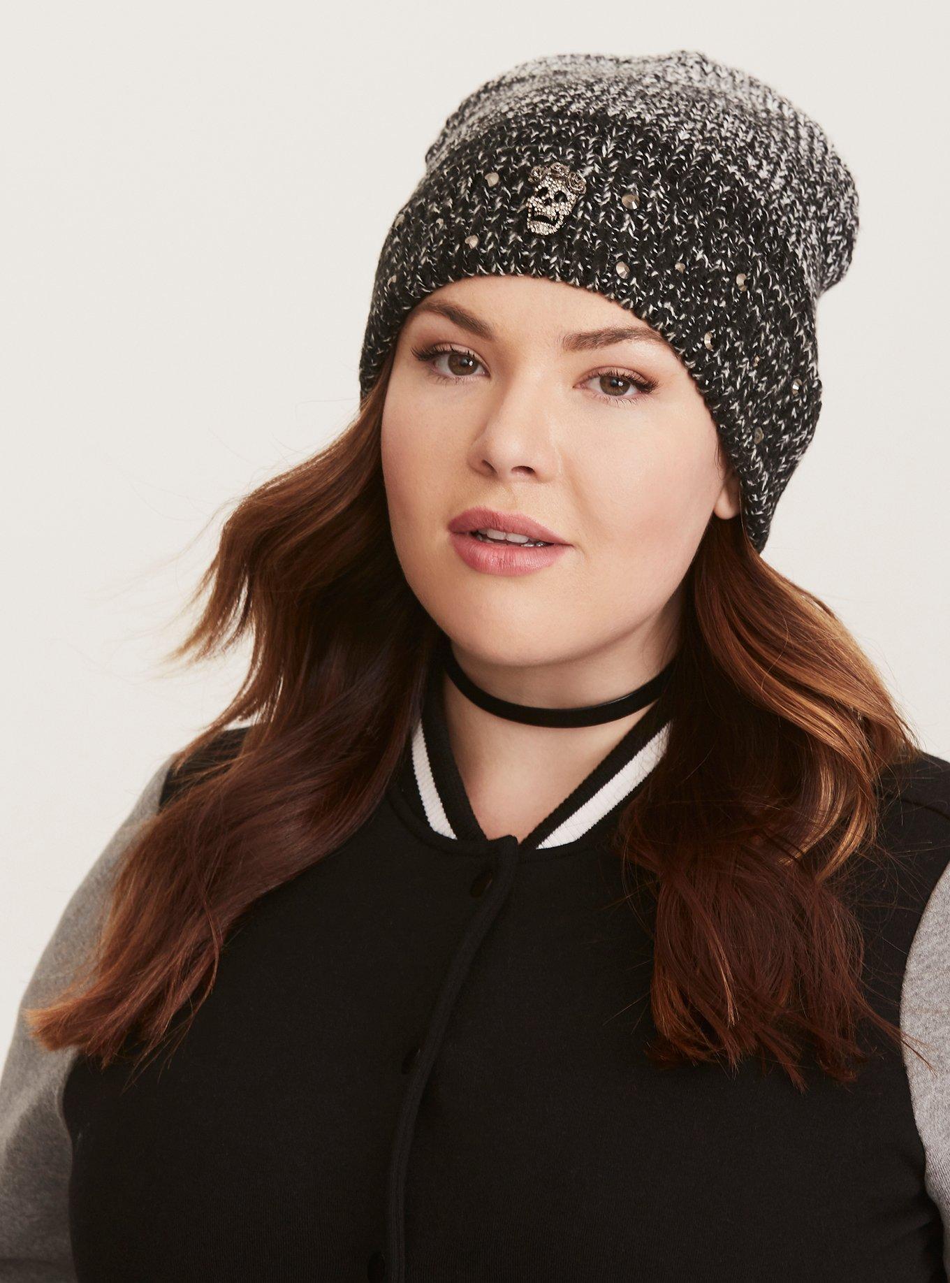 Plus Size - Knit Skull Embellished Beanie - Torrid