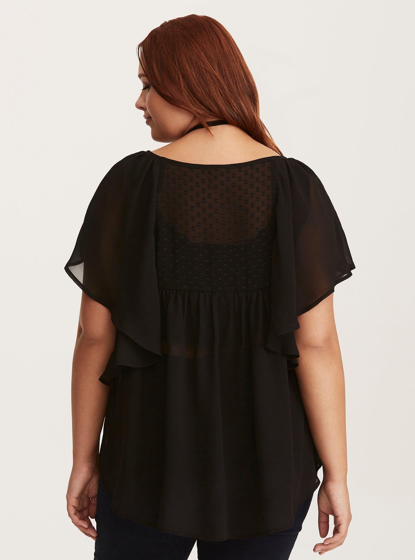 Plus Size - Chiffon Mesh Inset Blouse - Torrid