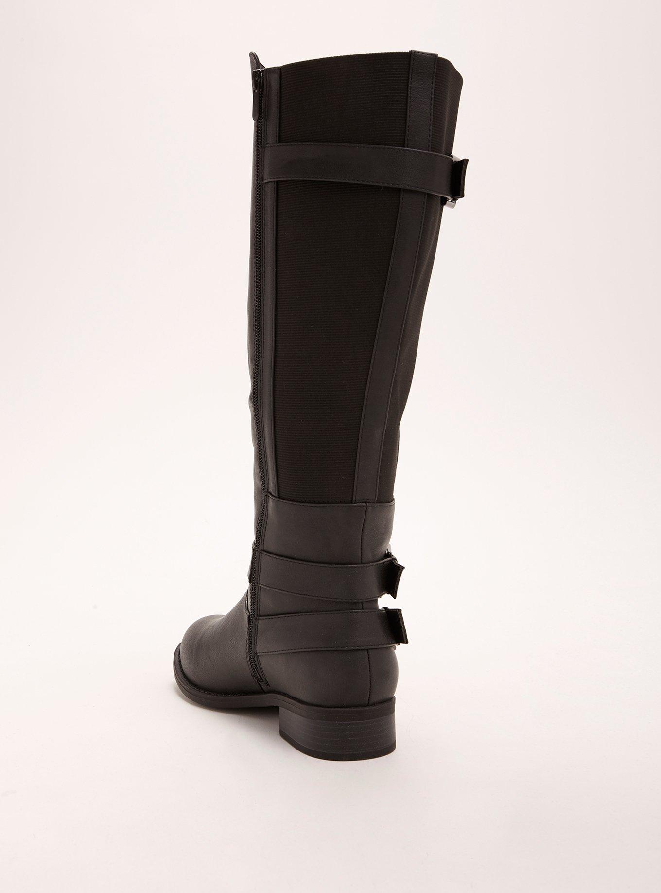 Plus Size - Double Buckle Side Zip Knee Boot (WW) - Torrid