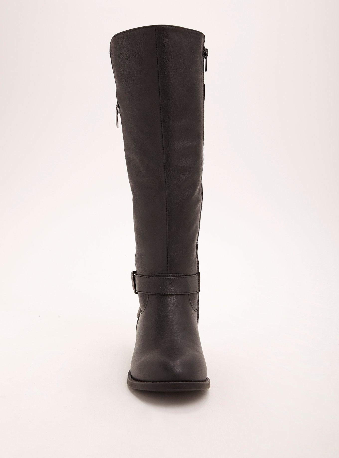 Plus Size - Double Buckle Side Zip Knee Boot (WW) - Torrid