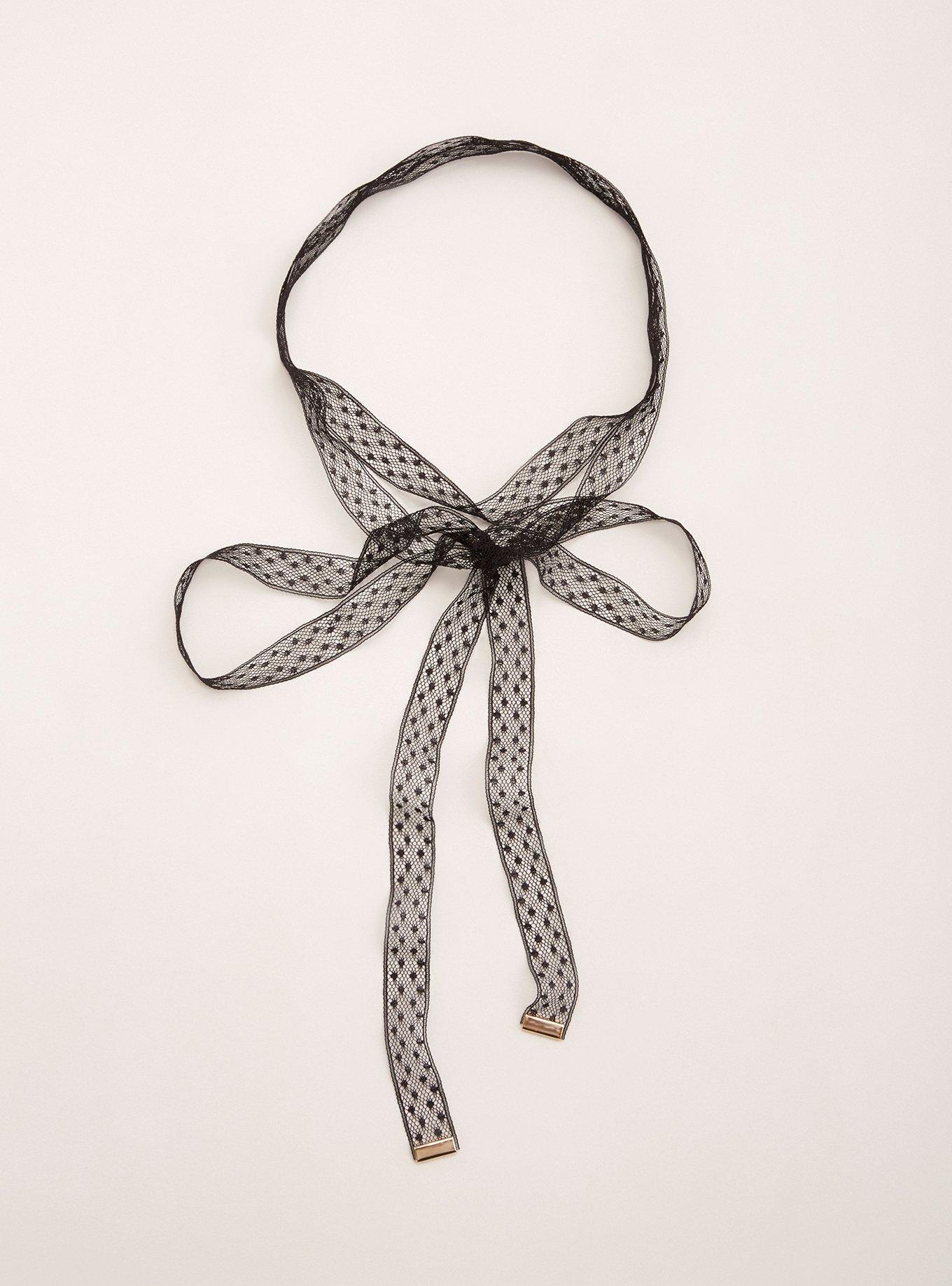 Plus Size - Polka Dot Mesh Wrap Choker - Torrid