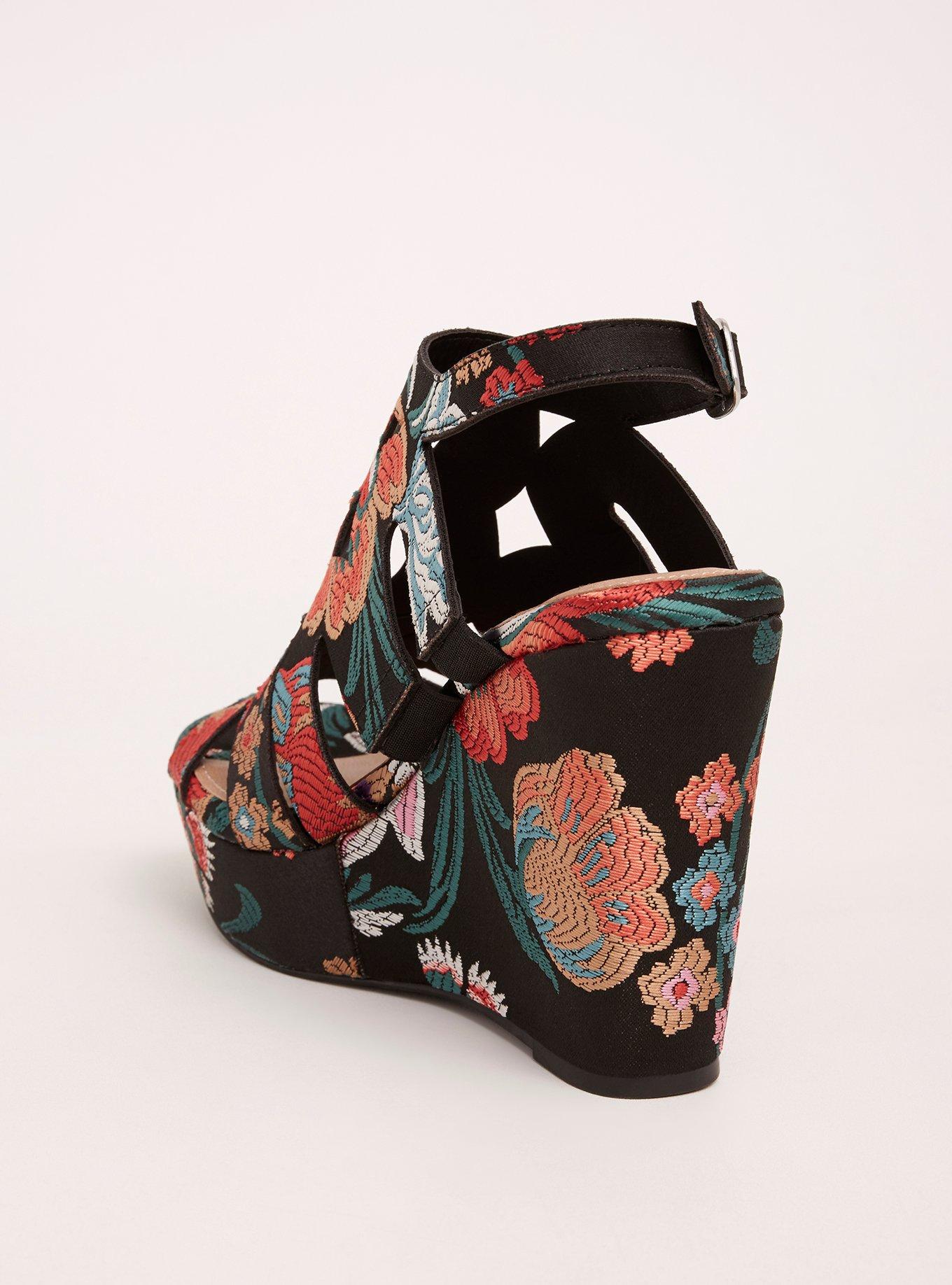Plus Size - Floral Brocade Platform Wedges (Wide Width) - Torrid