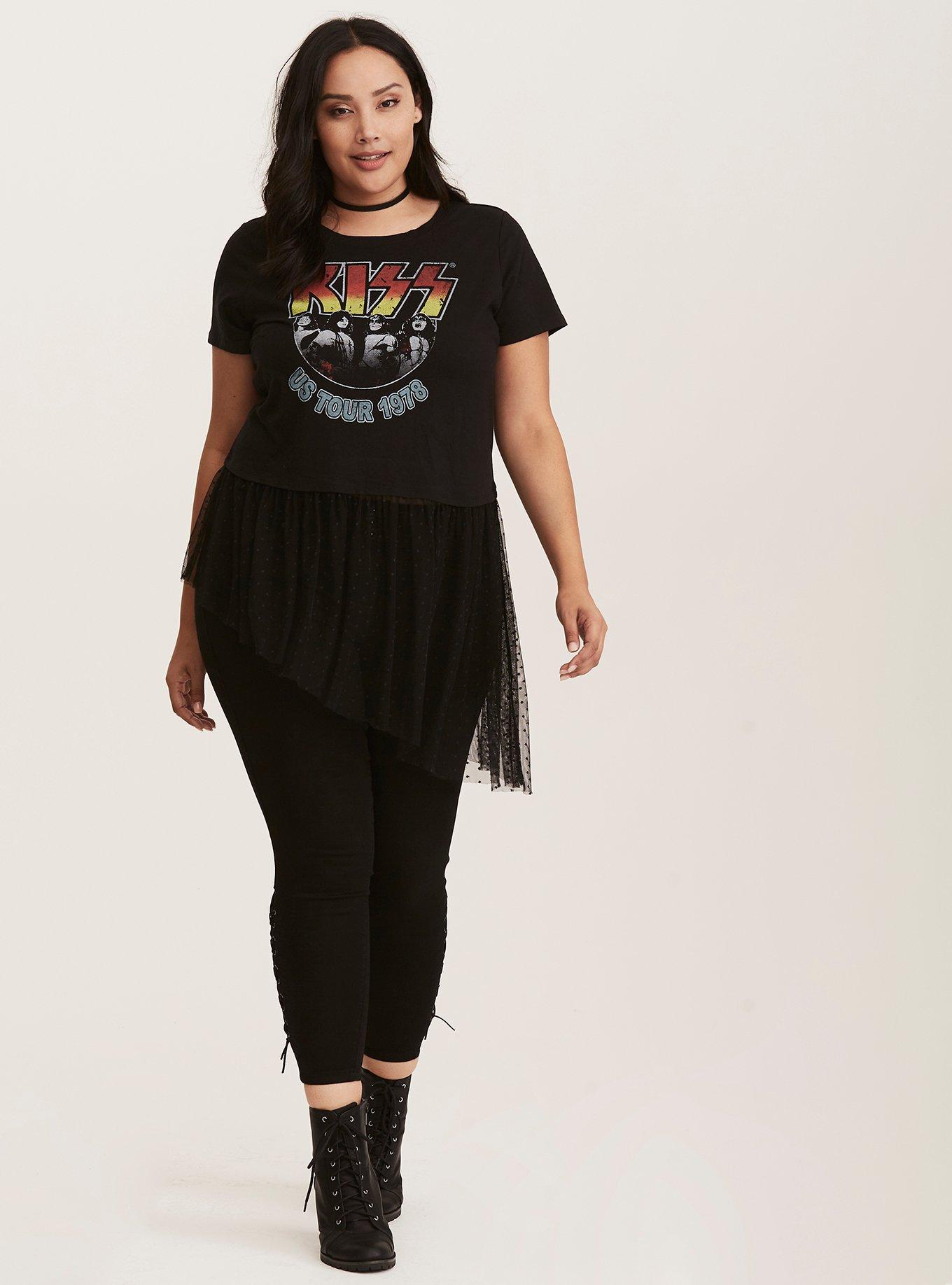 Plus Size - Torrid Insider Kiss Mesh Trim Tee - Torrid