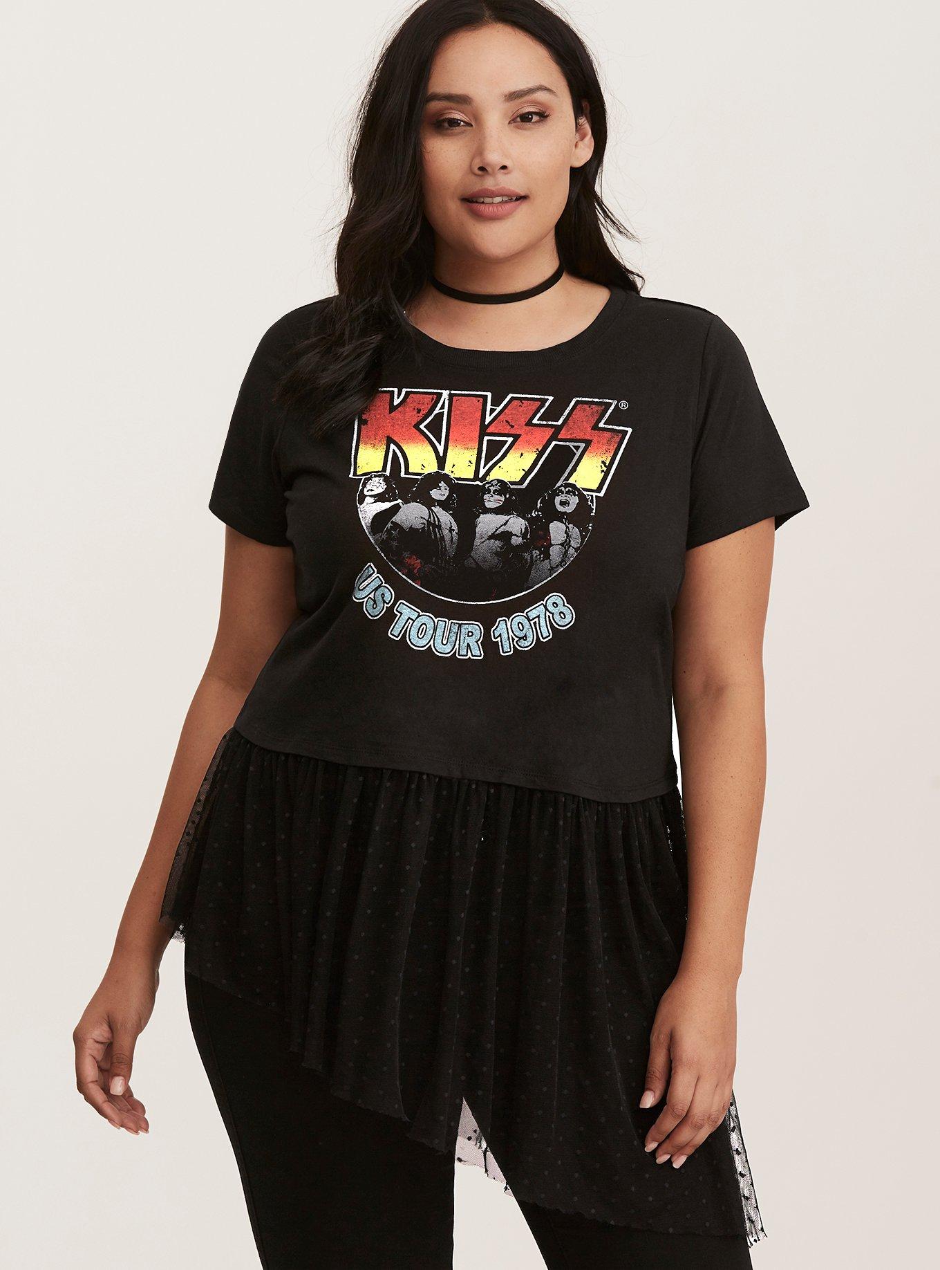 Plus Size - Torrid Insider Kiss Mesh Trim Tee - Torrid
