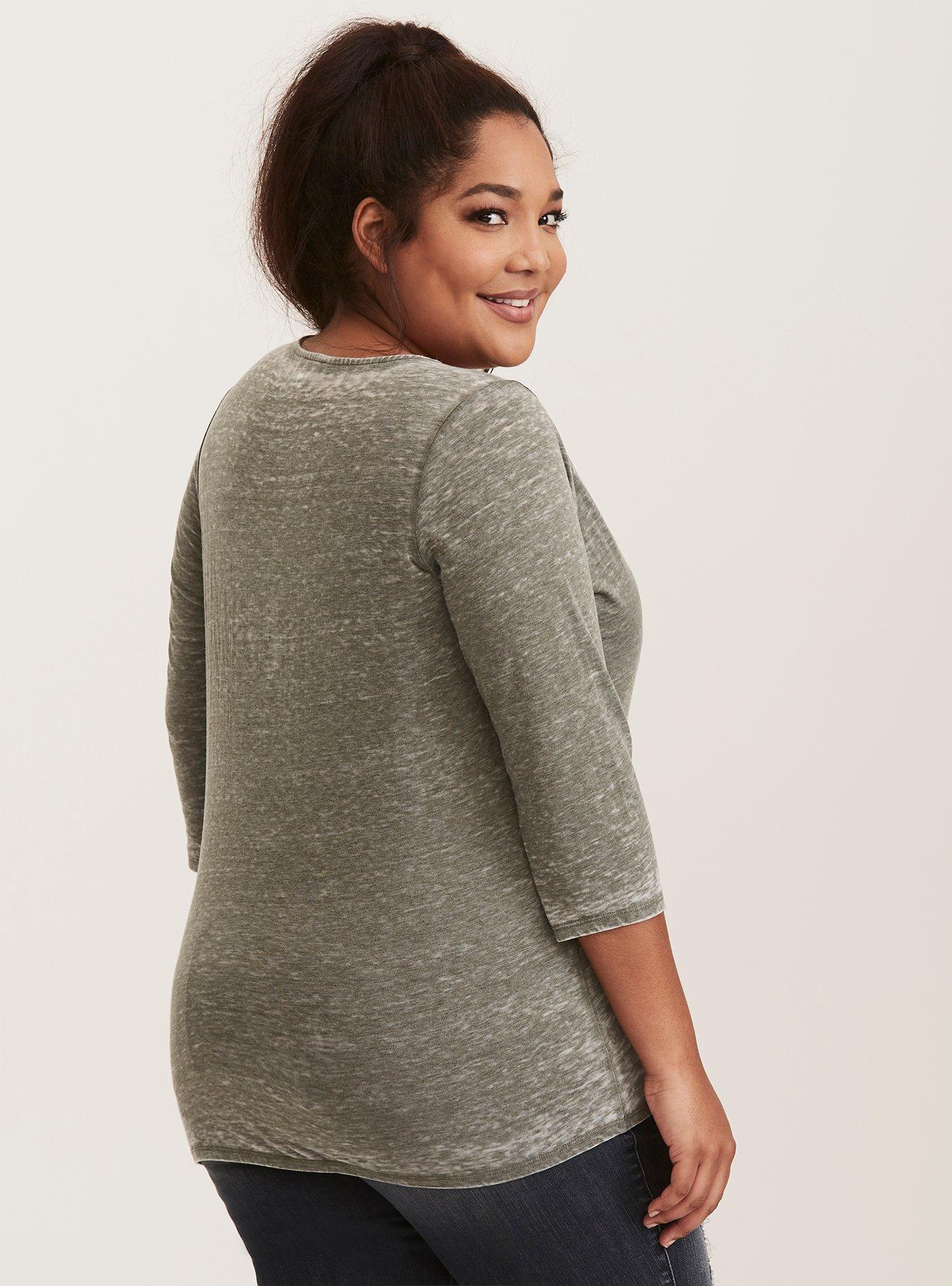 Plus Size - Burnout Wash Strappy Tee - Torrid