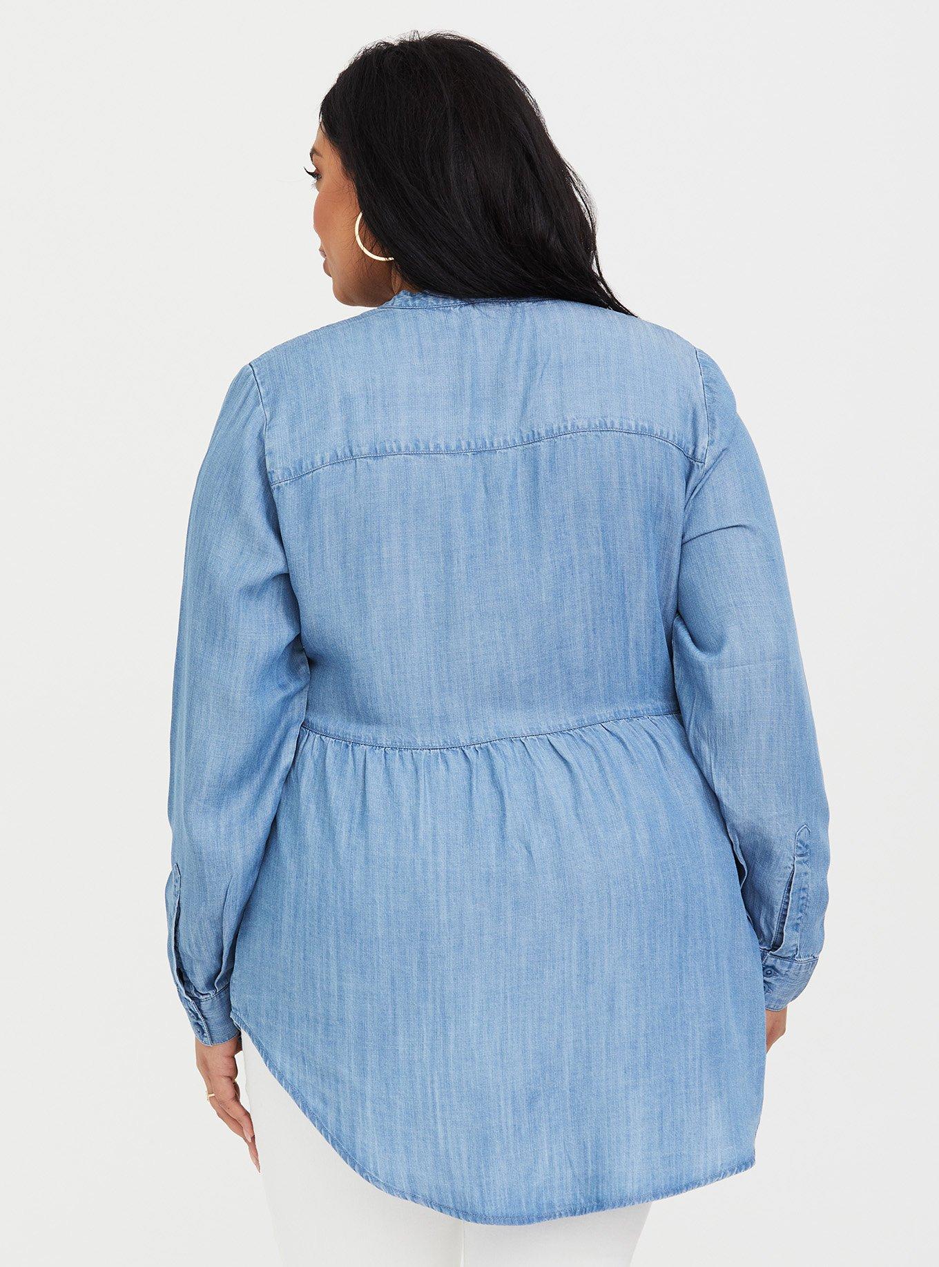 Plus Size - Emma - Chambray Babydoll Tunic - Torrid