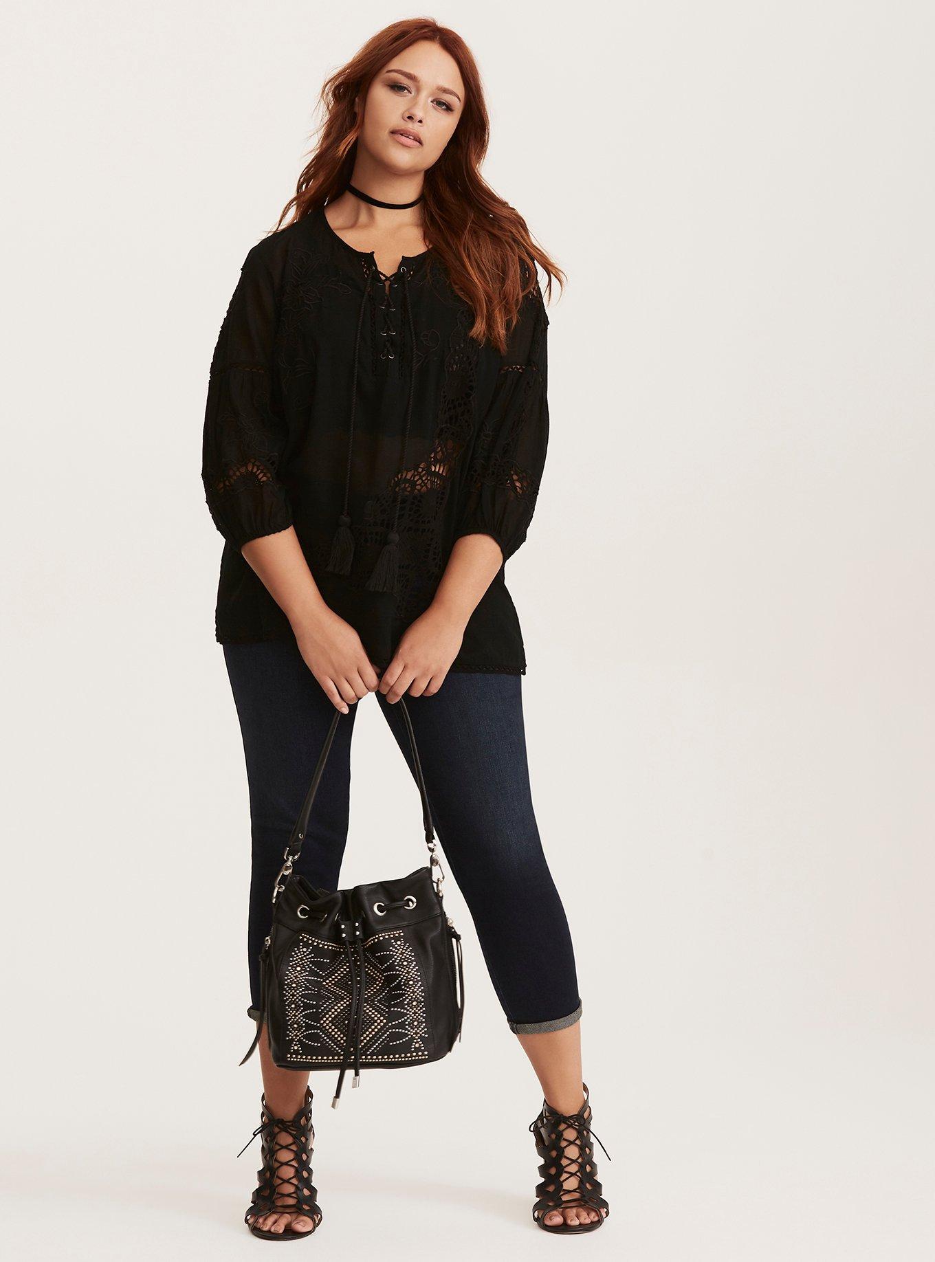 Plus Size - Lace Inset Blouse - Torrid
