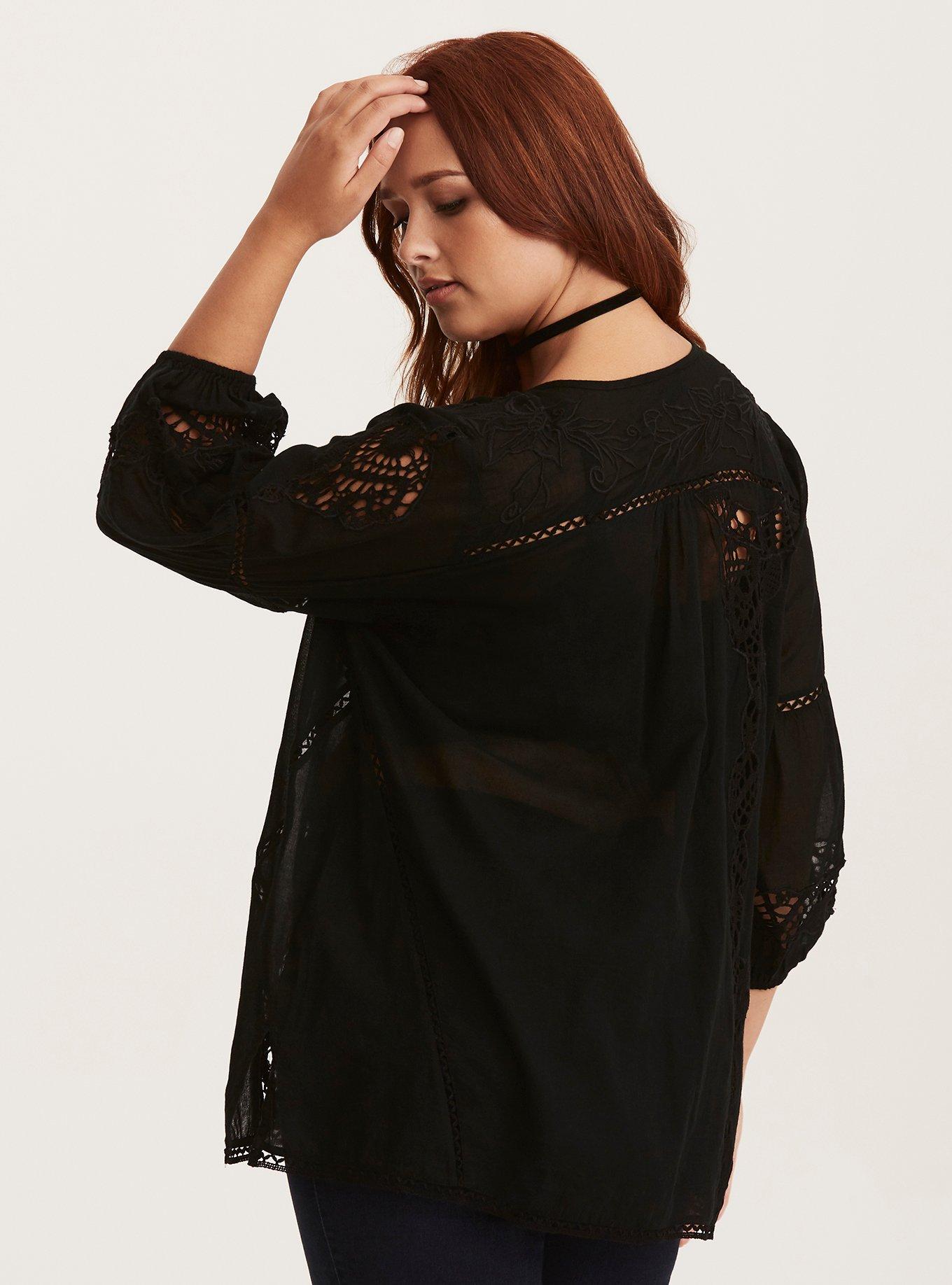 Plus Size - Lace Inset Blouse - Torrid