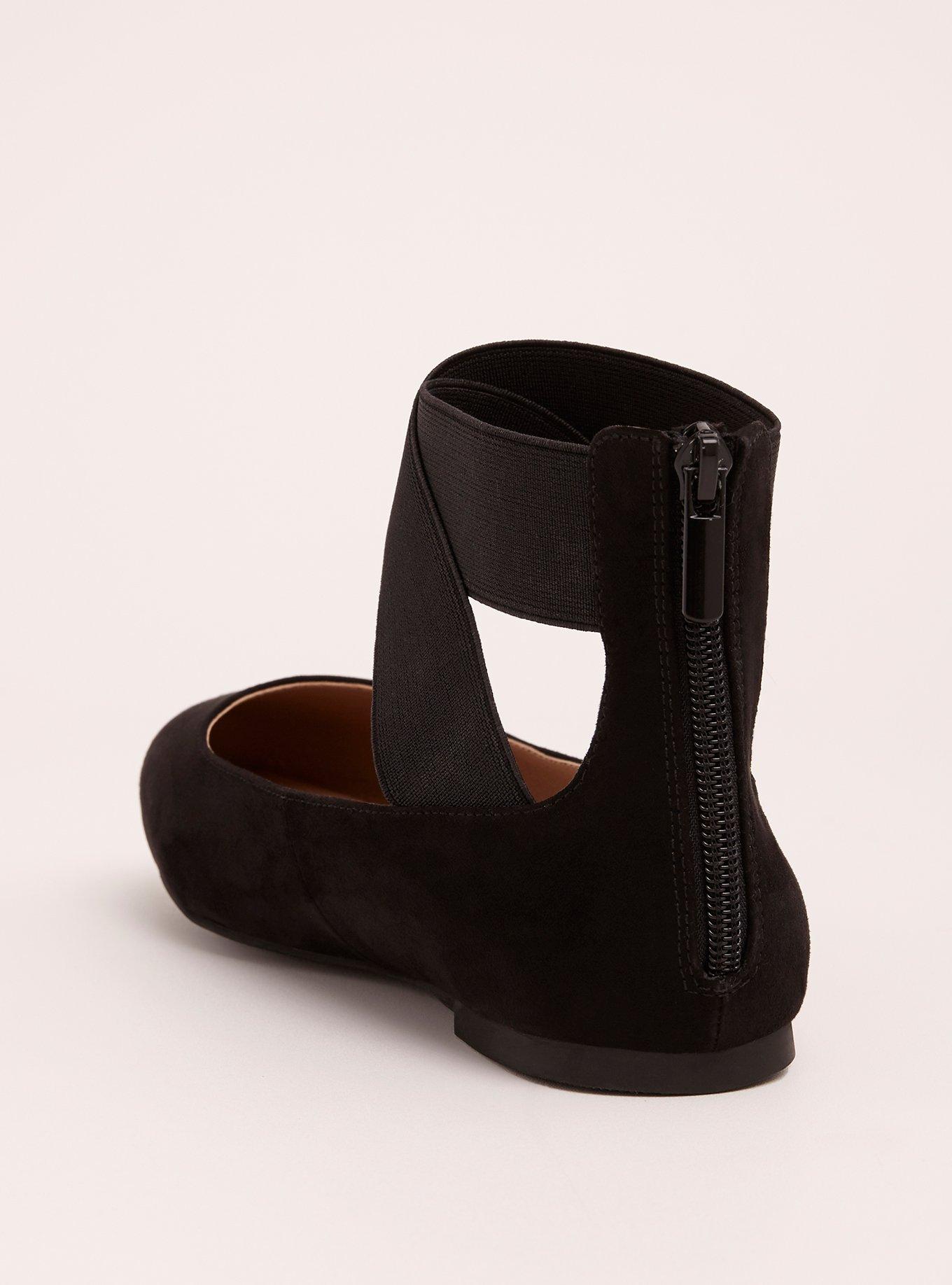 Plus Size - Elastic Ankle Strap Almond Toe Flats (Wide Width) - Torrid