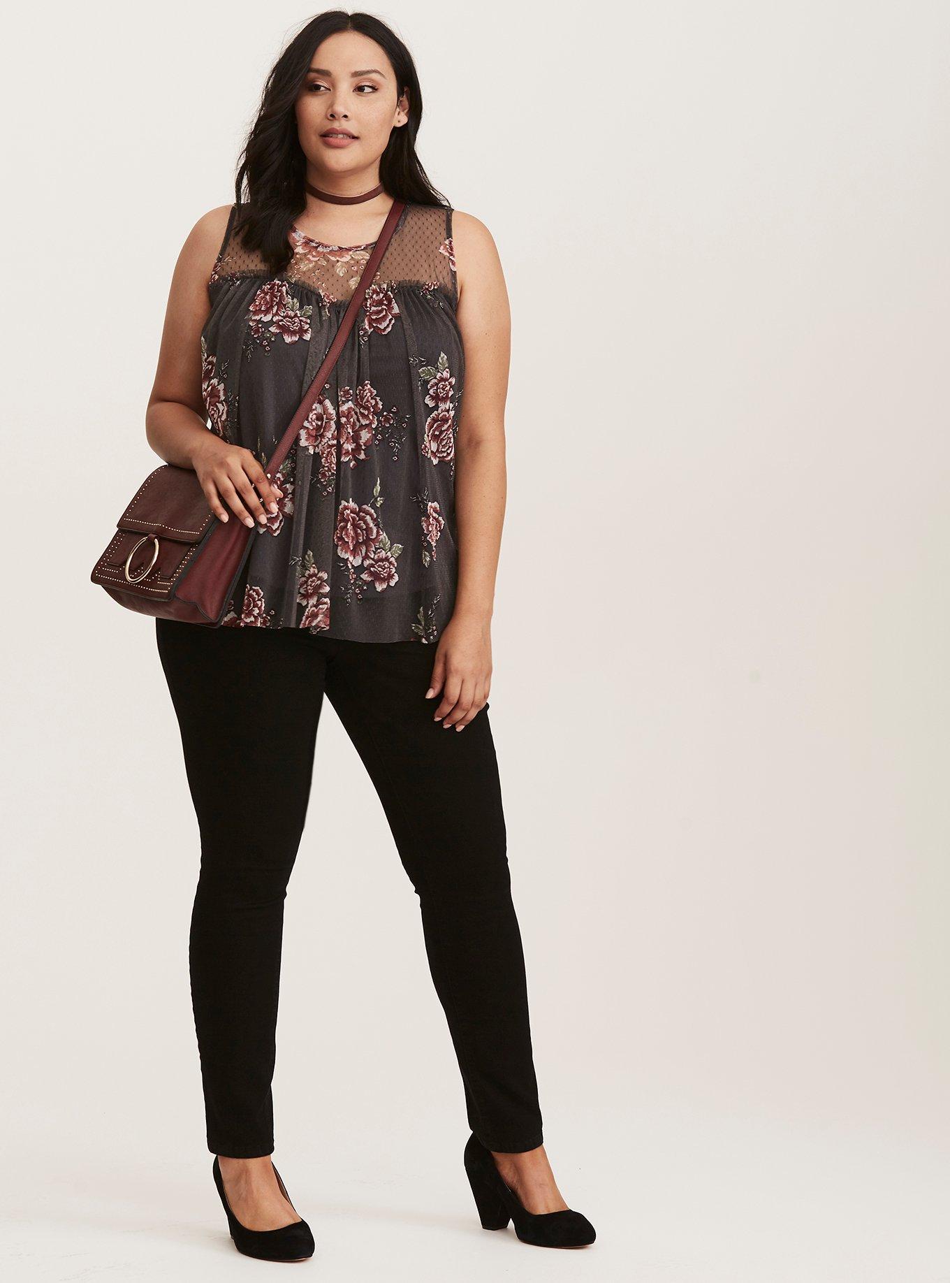 Plus Size - Floral Print Mesh Tank Top - Torrid