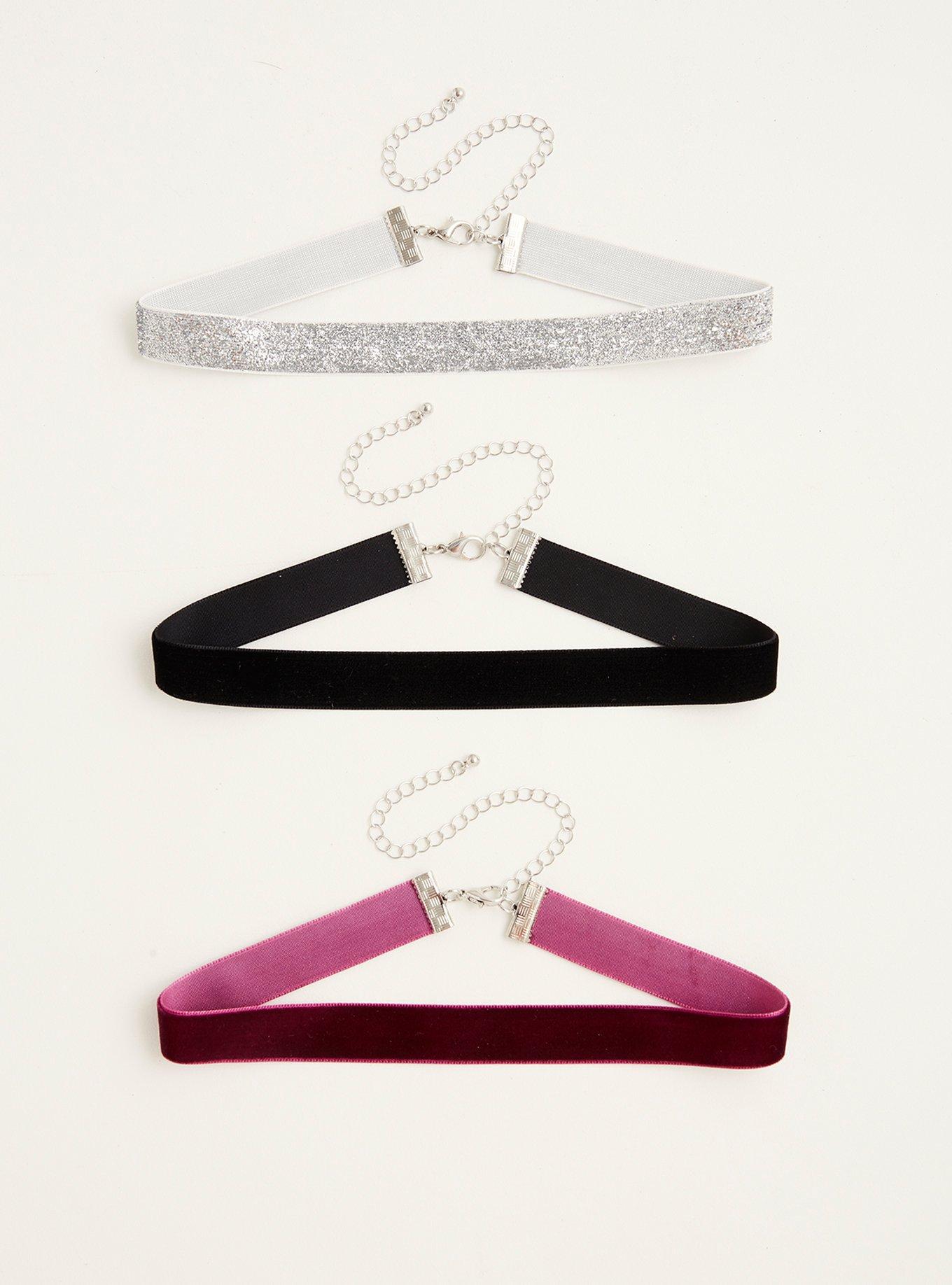 Plus Size - Glitter Velvet Choker Set - Torrid