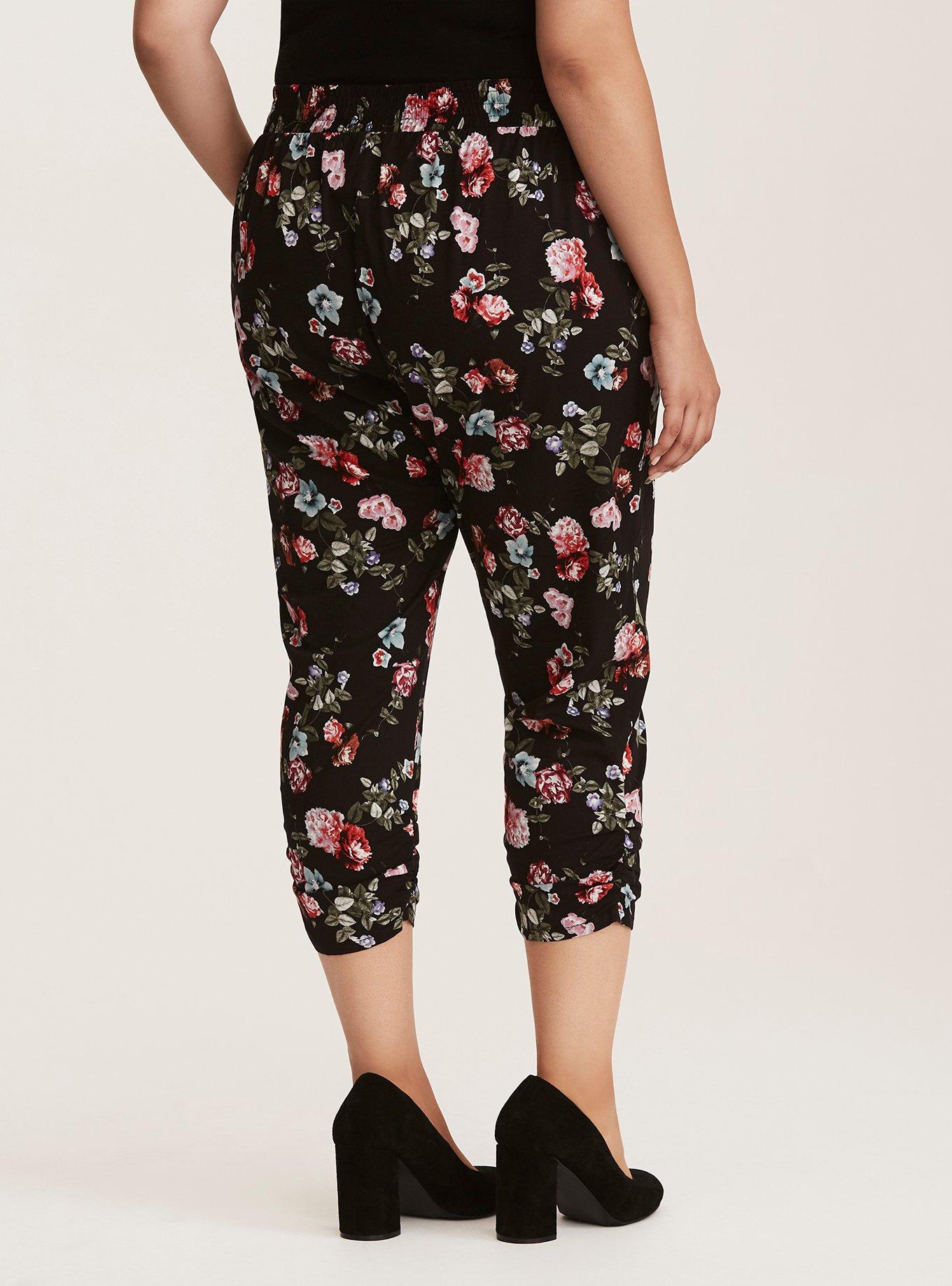 Plus Size - Floral Print Challis Jogger Pants - Torrid