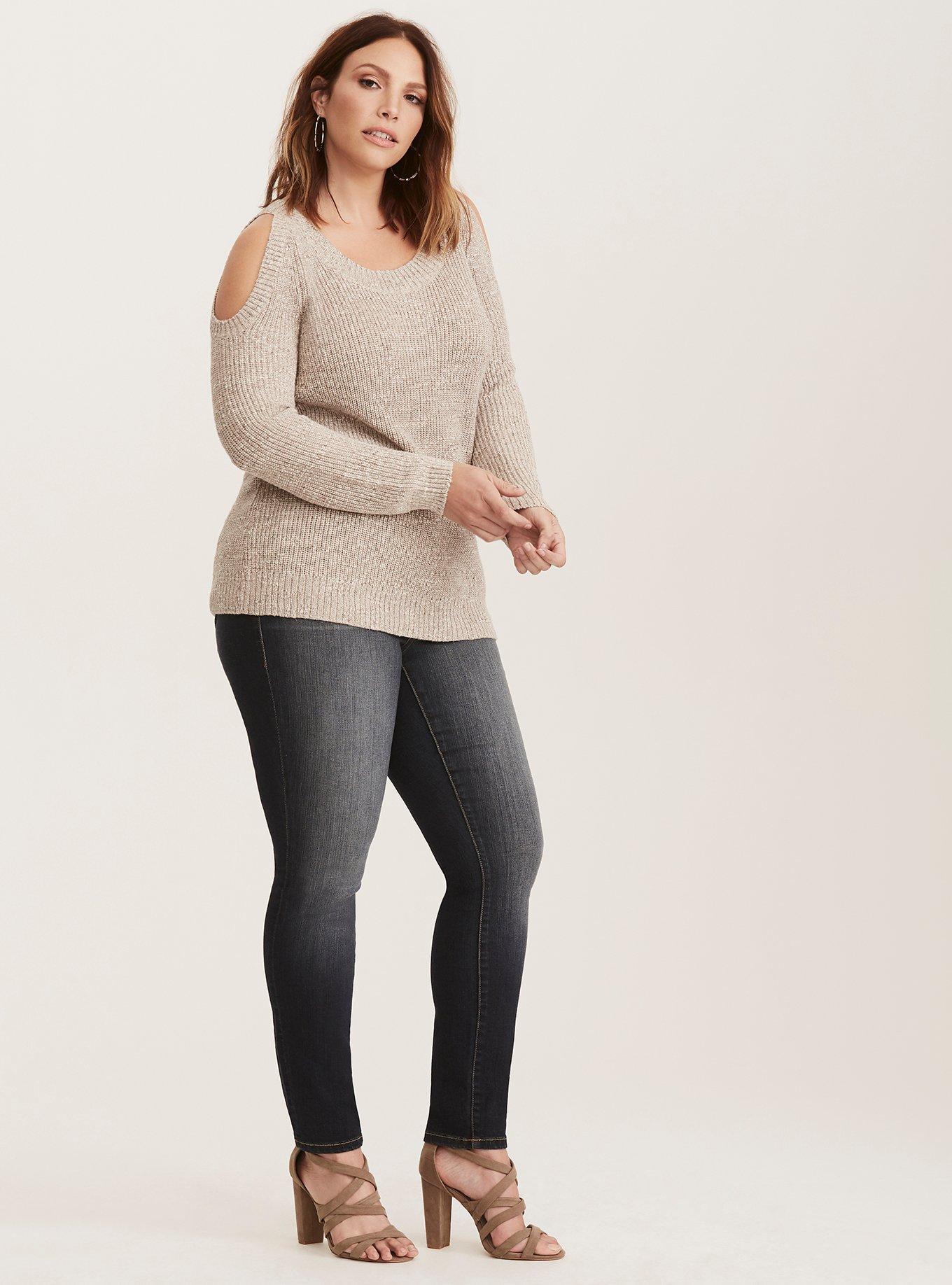 Plus Size - Knit Cold Shoulder Tunic Sweater - Torrid