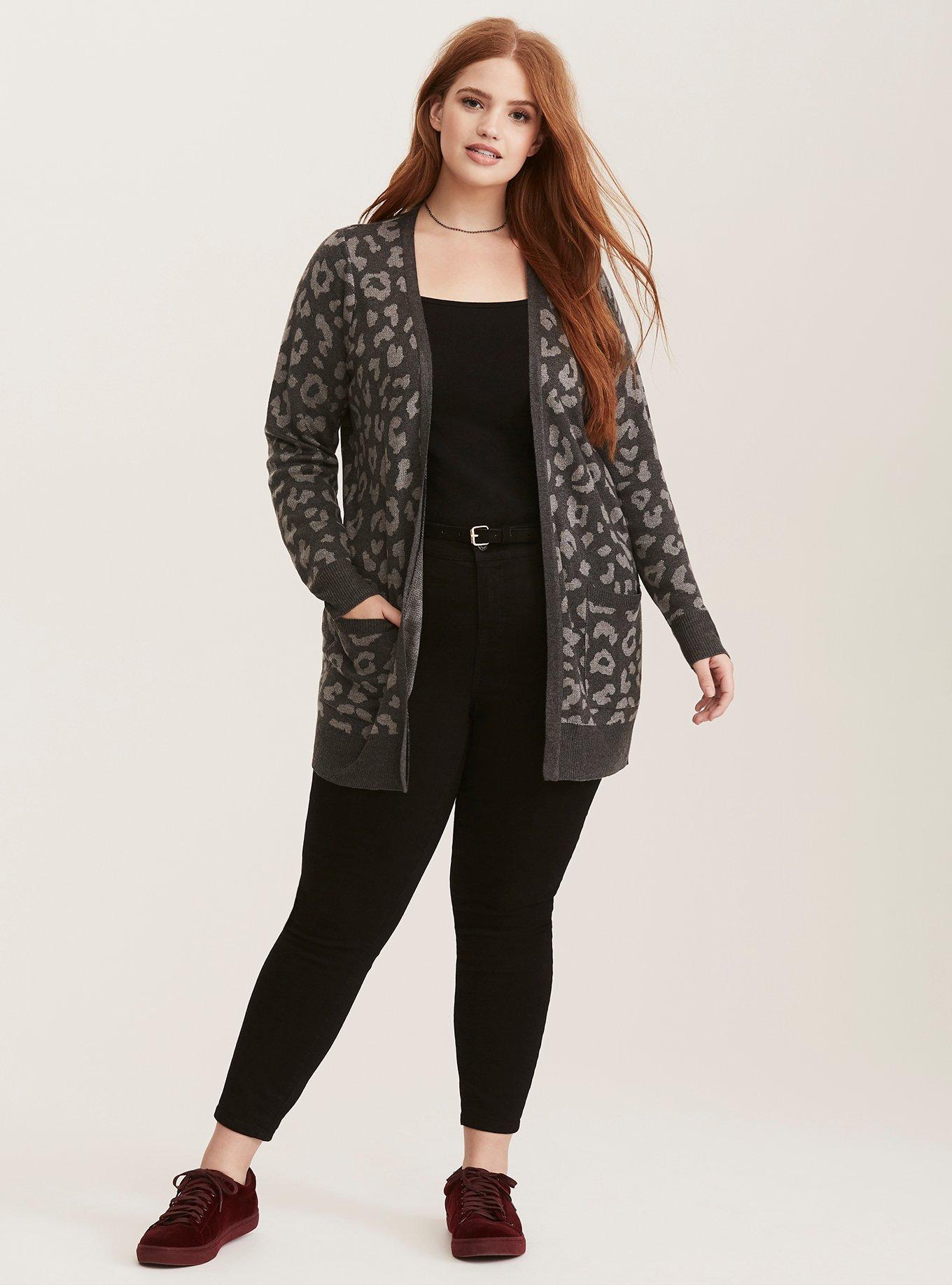 Plus Size - Leopard Print Open Front Cardigan - Torrid