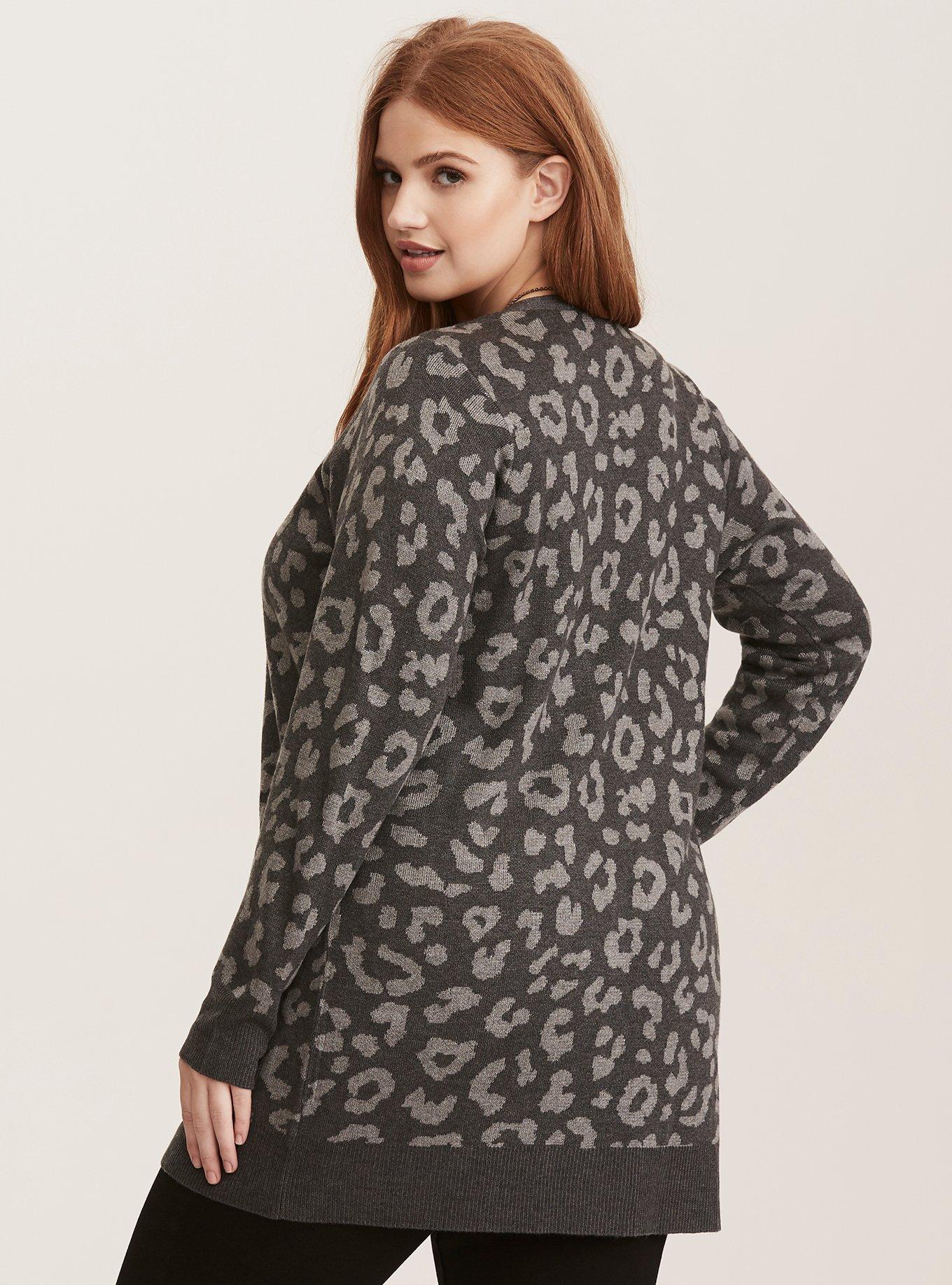 Plus Size - Leopard Print Open Front Cardigan - Torrid