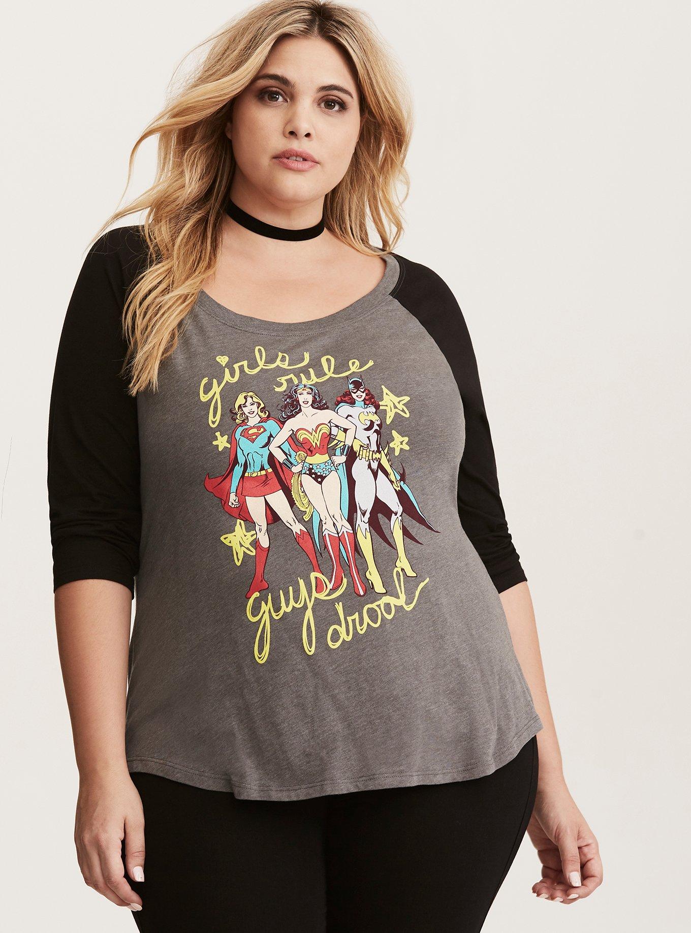 Plus Size - DC Girl Superheroes Raglan Tee - Torrid