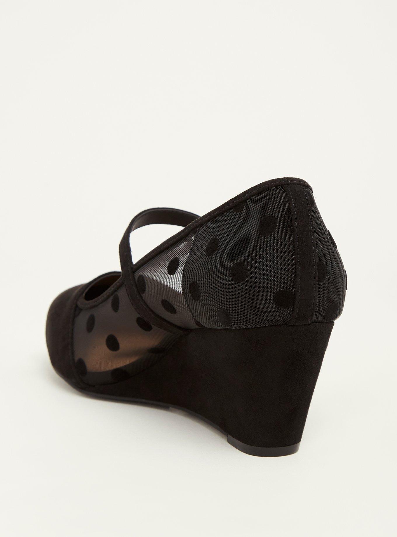 Plus Size - Polka Dot Mesh Mini Wedges (Wide Width) - Torrid