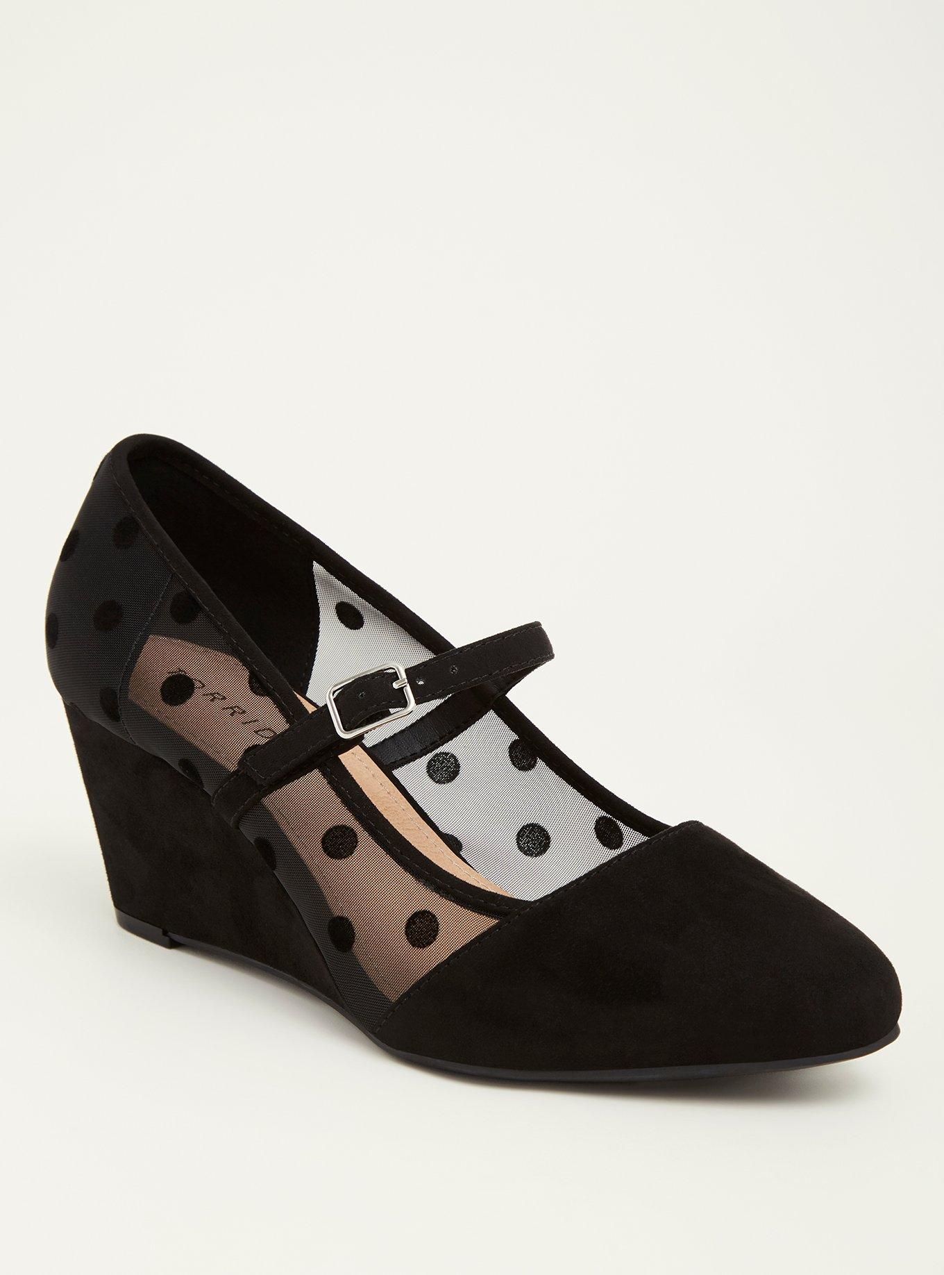 Plus Size - Polka Dot Mesh Mini Wedges (Wide Width) - Torrid