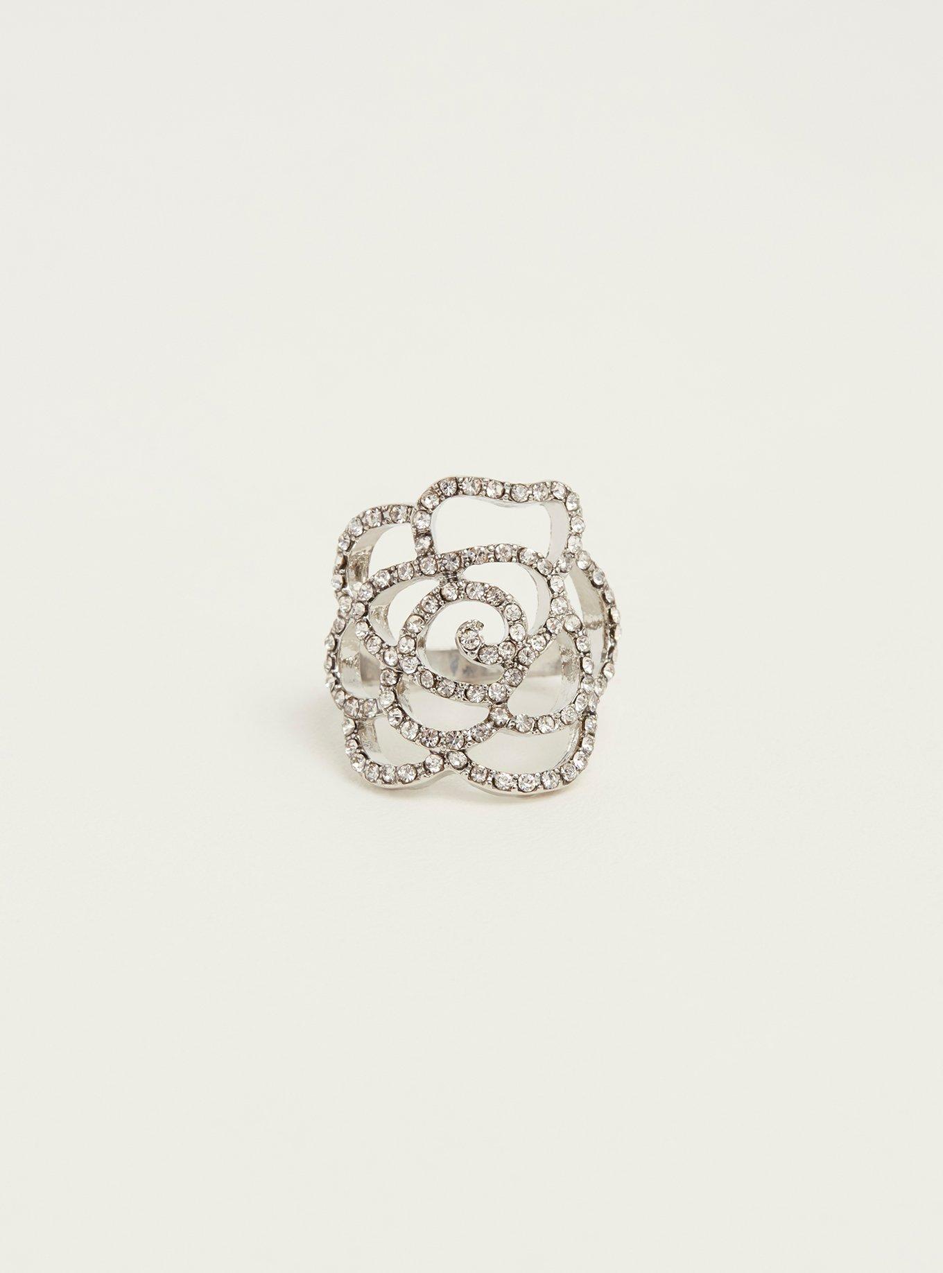 Plus Size - Pavé Flower Ring - Torrid