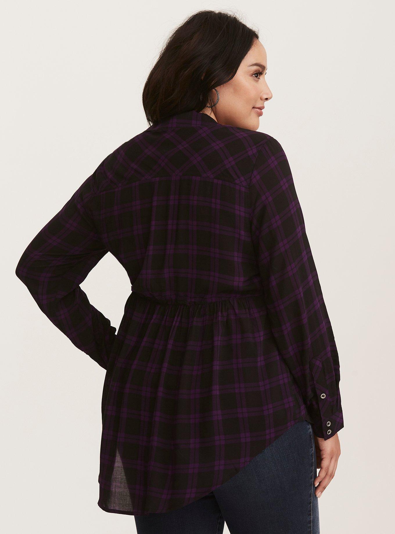 Plus Size - Emma - Plaid Challis Babydoll Tunic - Torrid