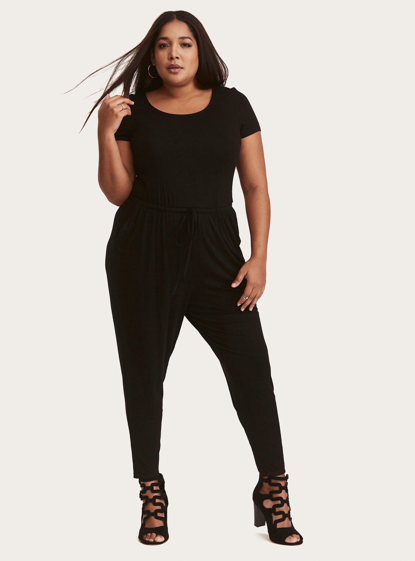 Plus Size - Black Jersey Knit Jumpsuit - Torrid