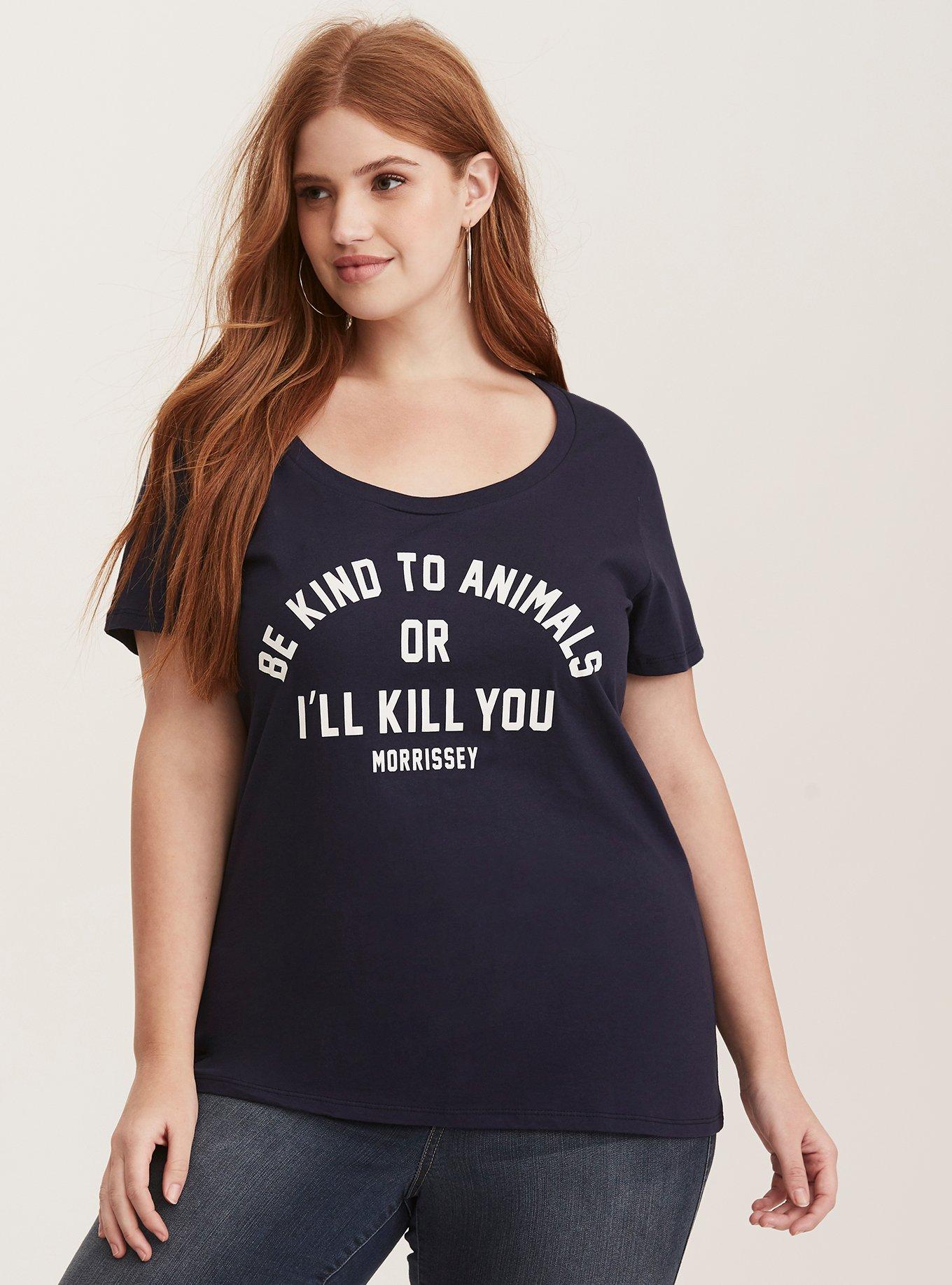 Plus Size - Be Kind to Animals Morrissey Scoop Tee - Torrid