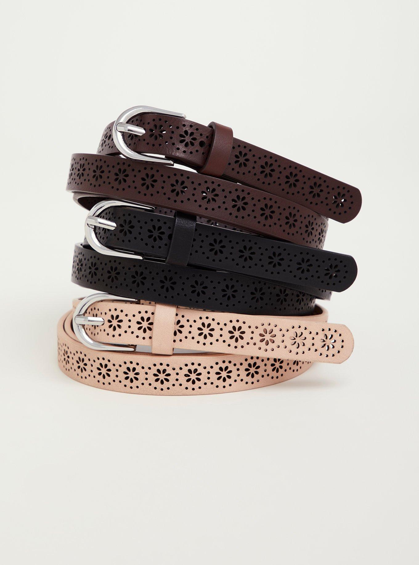 Plus Size - Laser Cutout Belt 3 Pack - Torrid