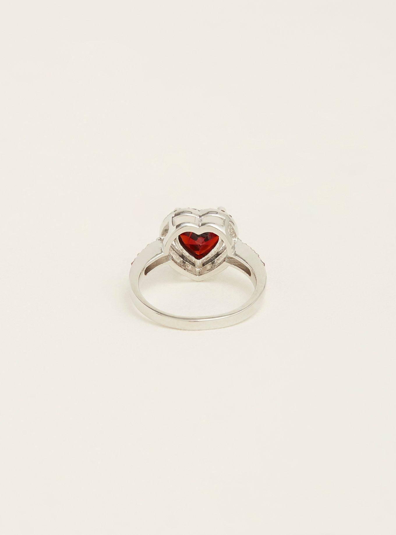 Plus Size - Red Heart Rhinestone Ring - Torrid