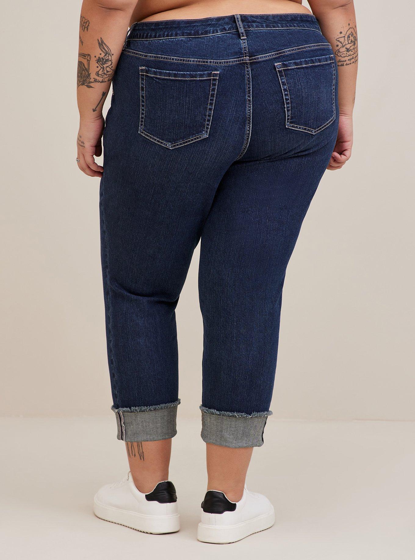 Plus Size - Crop Boyfriend Straight Vintage Stretch Mid-Rise Jean - Torrid