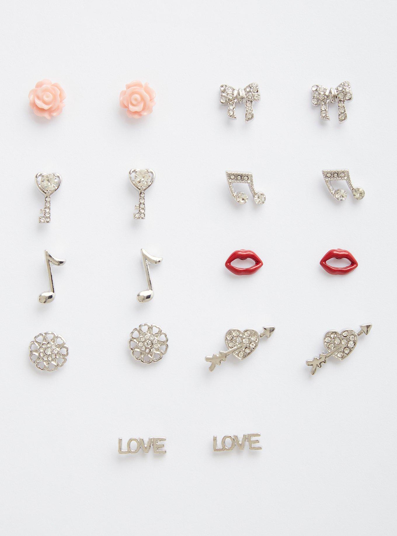 Plus Size - Silver Music Note Earring Set - Torrid