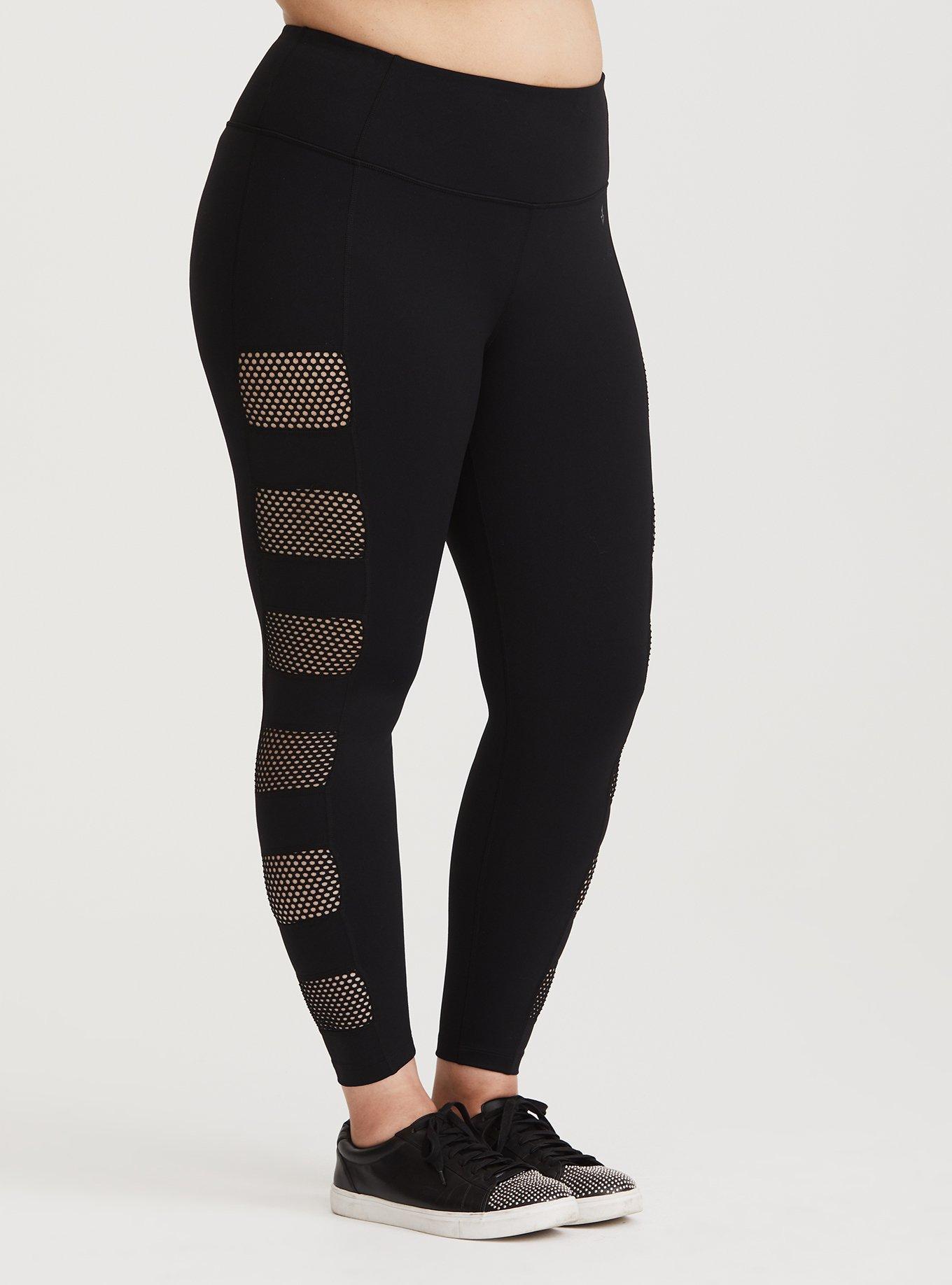Plus Size - Black Ladder Mesh Active Legging - Torrid