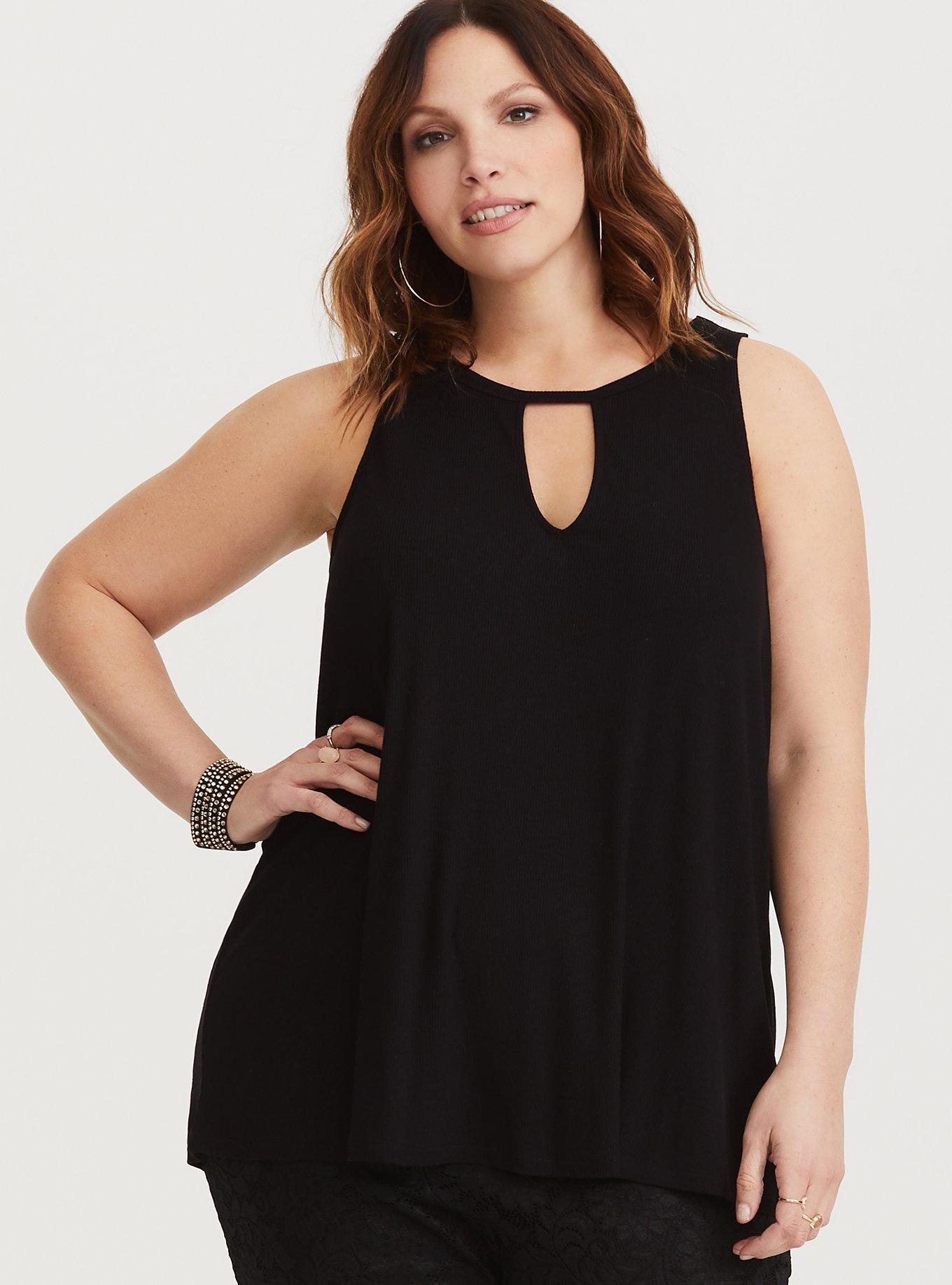 Plus Size - Super Soft Black Rib Knit Tank - Torrid