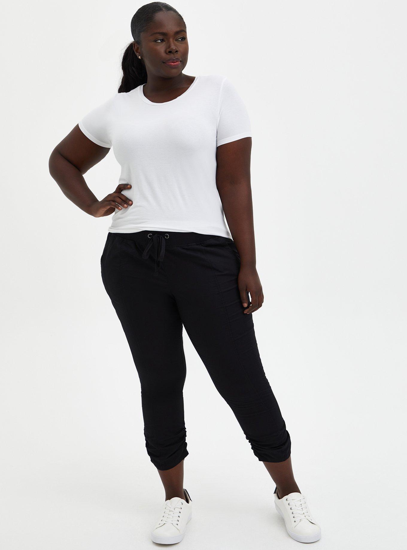 Plus Size - Crop Pull-On Skinny Stretch Poplin Mid-Rise Pant - Torrid