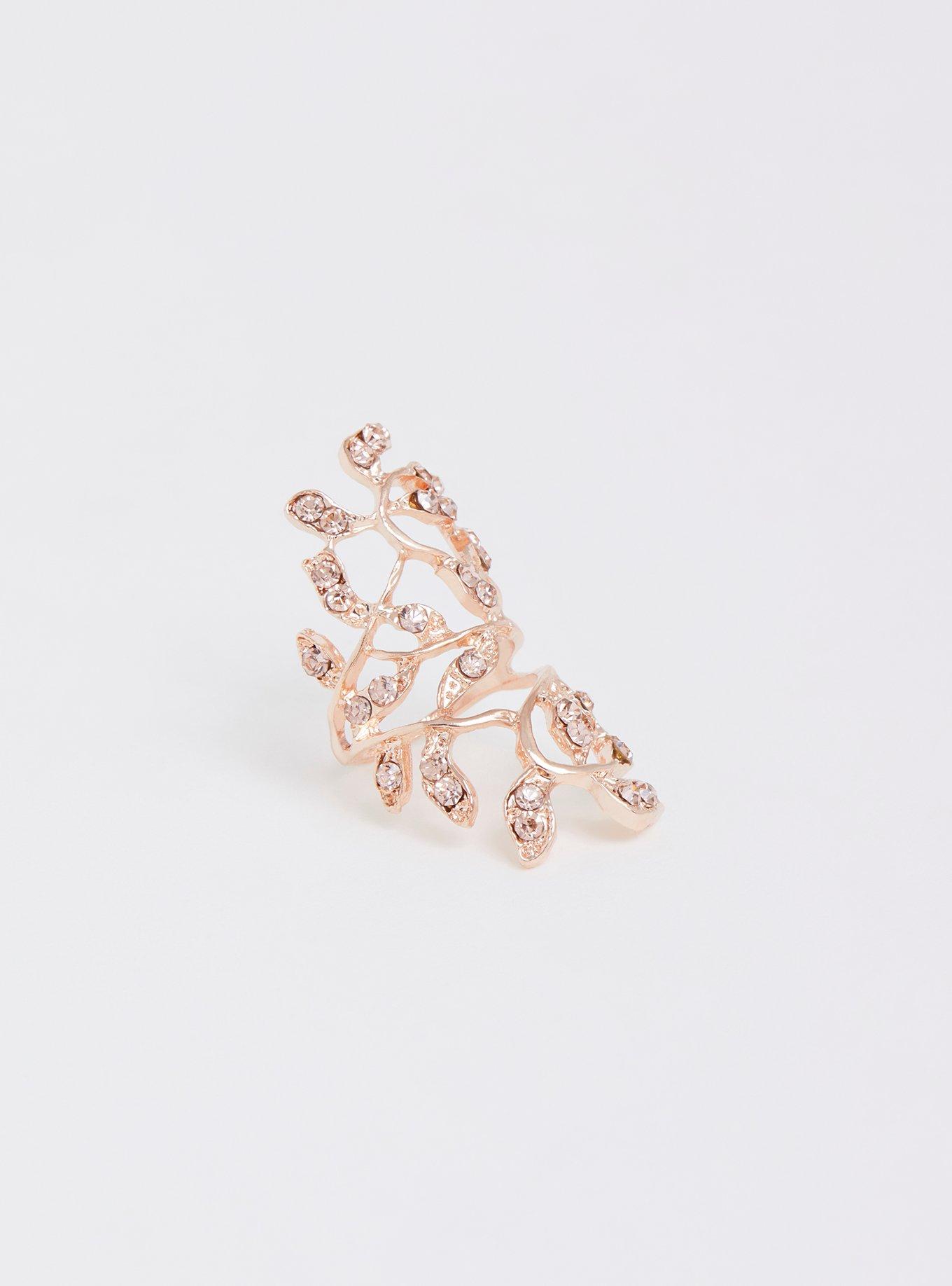 Plus Size - Rose Gold Leaf Armor Ring - Torrid
