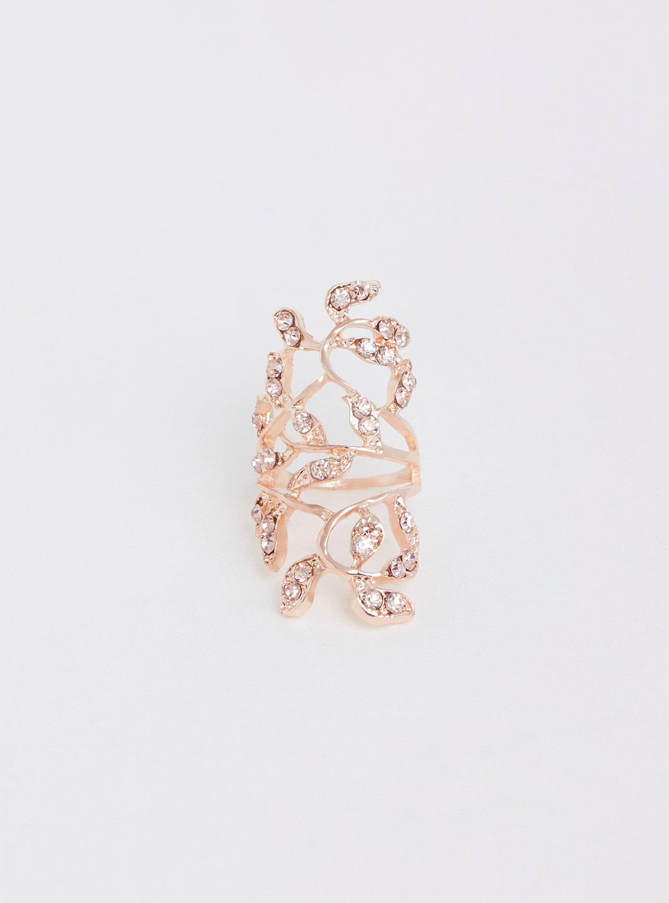 Plus Size - Rose Gold Leaf Armor Ring - Torrid