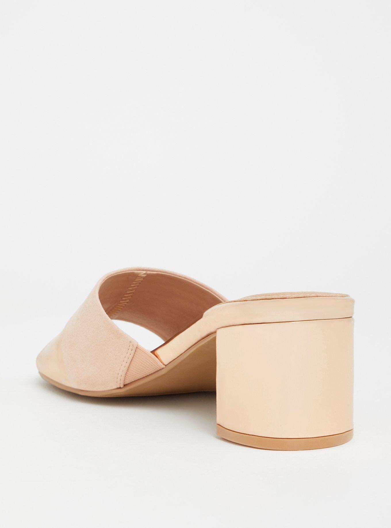 Plus Size - Blush Faux Suede Metallic Mule (Wide Width) - Torrid