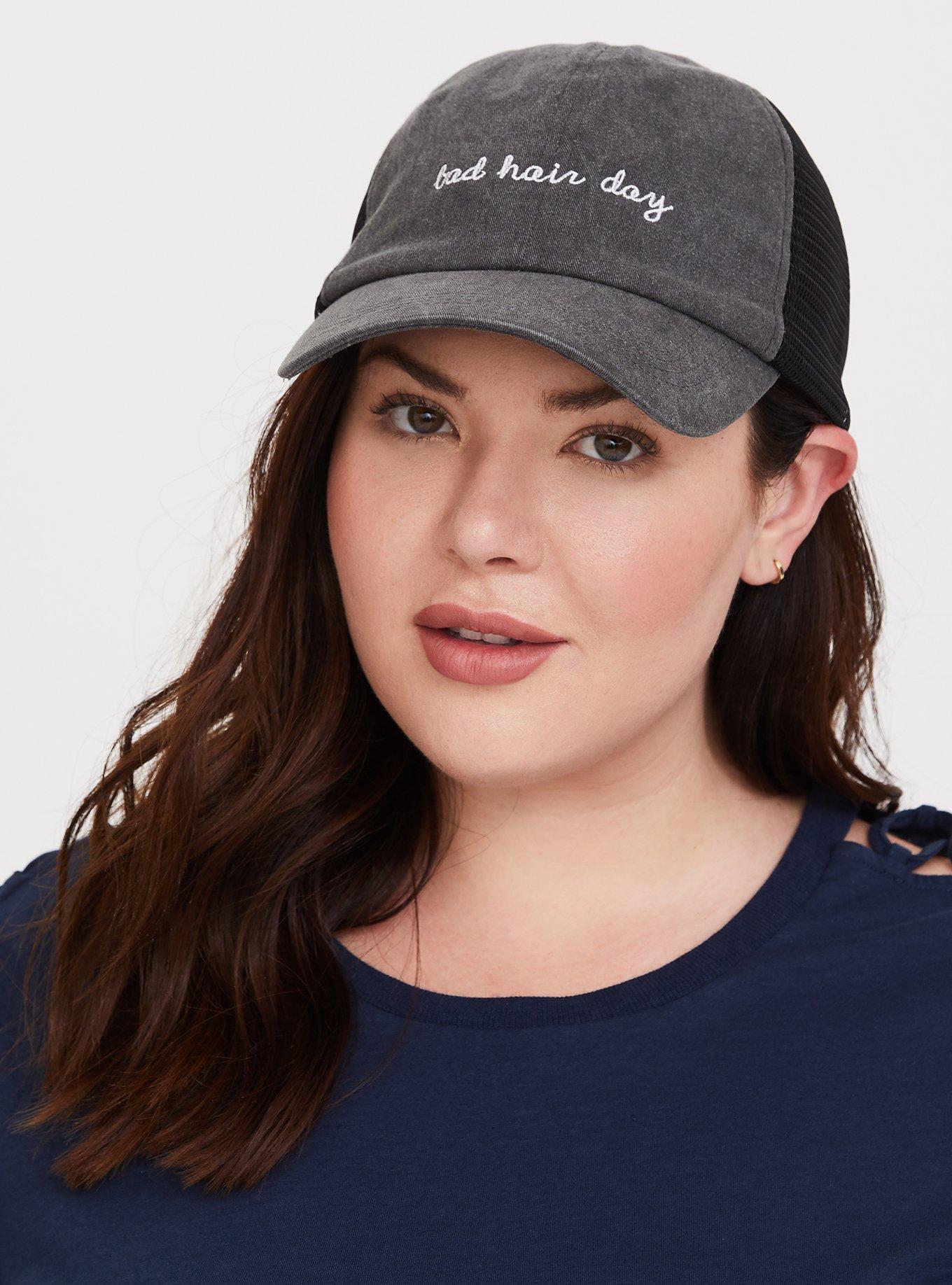 Plus Size - Black 'Bad Hair Day' Mesh Cap - Torrid