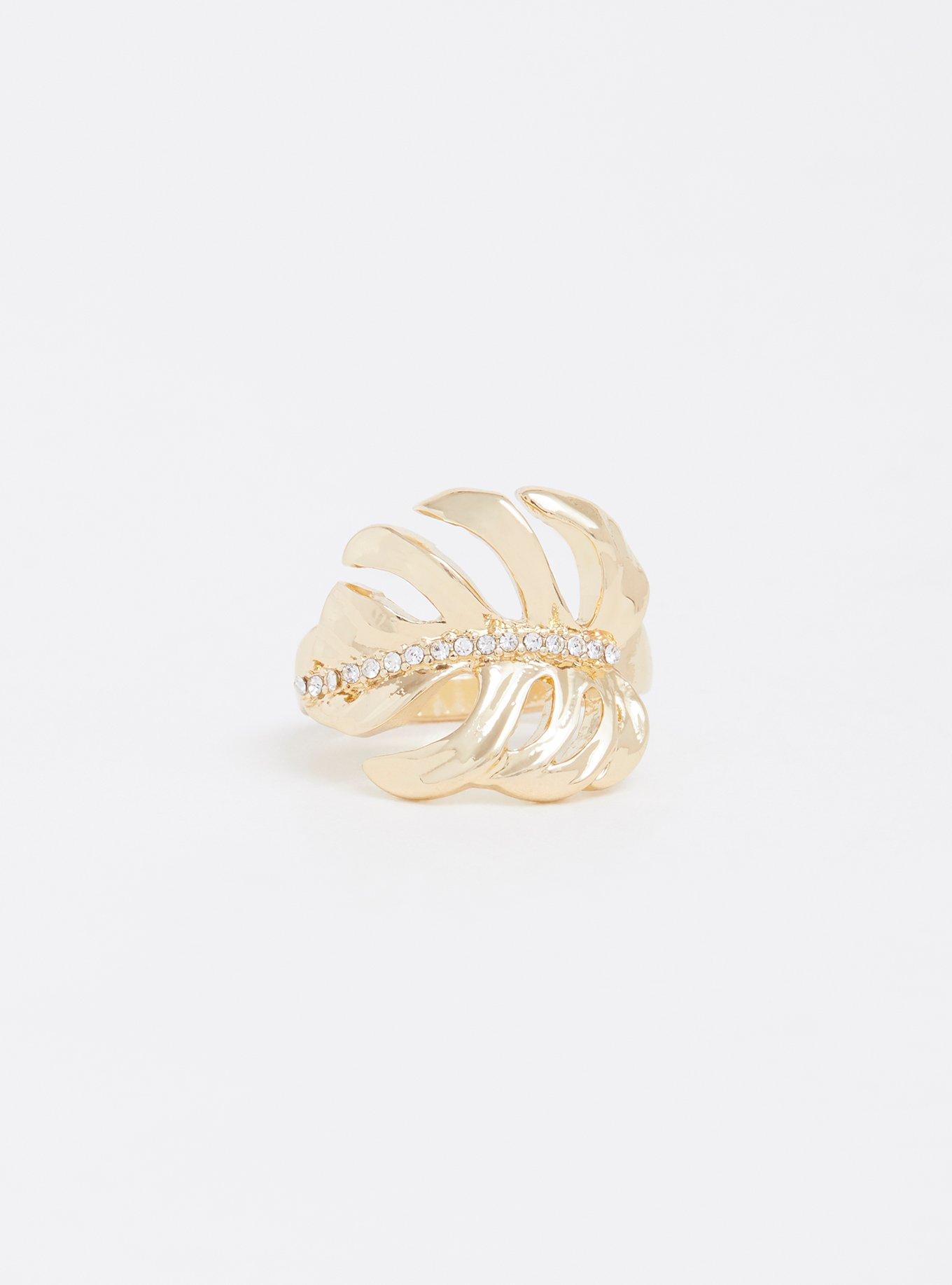 Plus Size - Gold-tone Palm Leaf Ring - Torrid