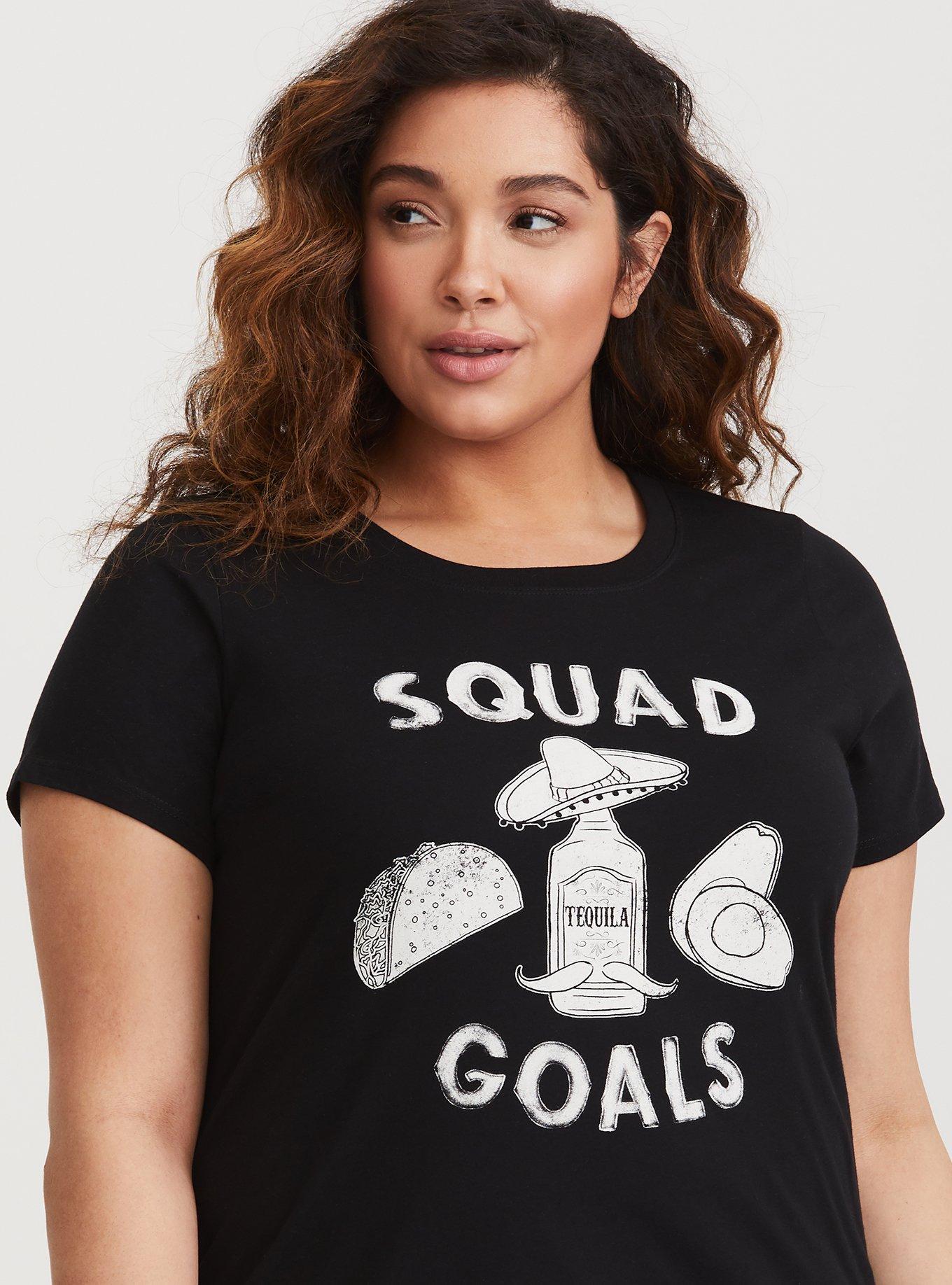 Plus Size - Black Taco Squad Goals Fitted Tee - Torrid