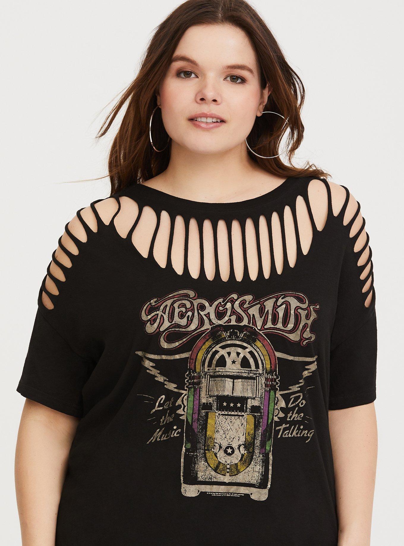 Plus Size - Aerosmith Black Slashed Classic Tee - Torrid