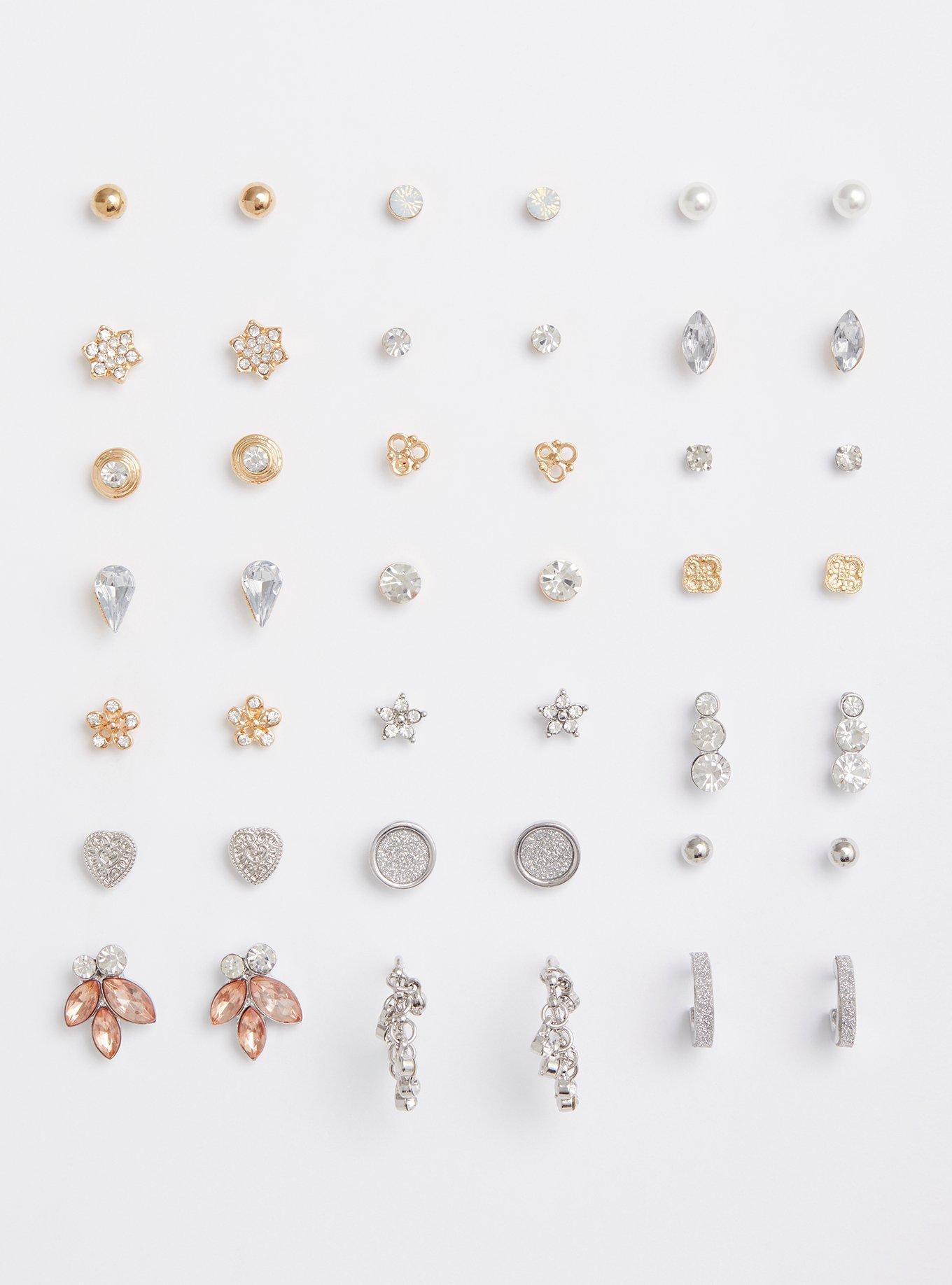 Plus Size - Multi Metallic Earrings - Set of 21 - Torrid