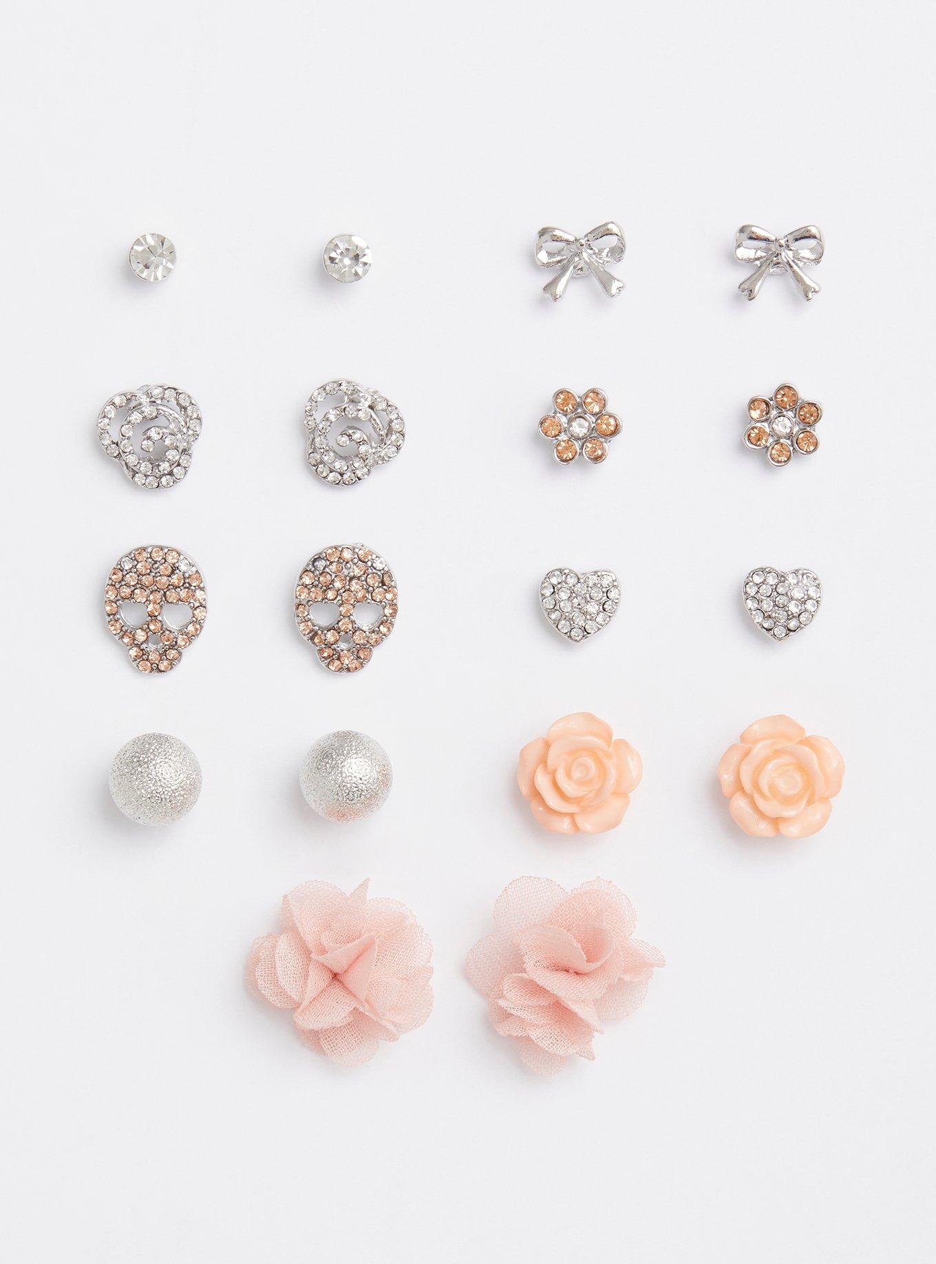 Plus Size - Multi Stud Earrings - Set of 9 - Torrid