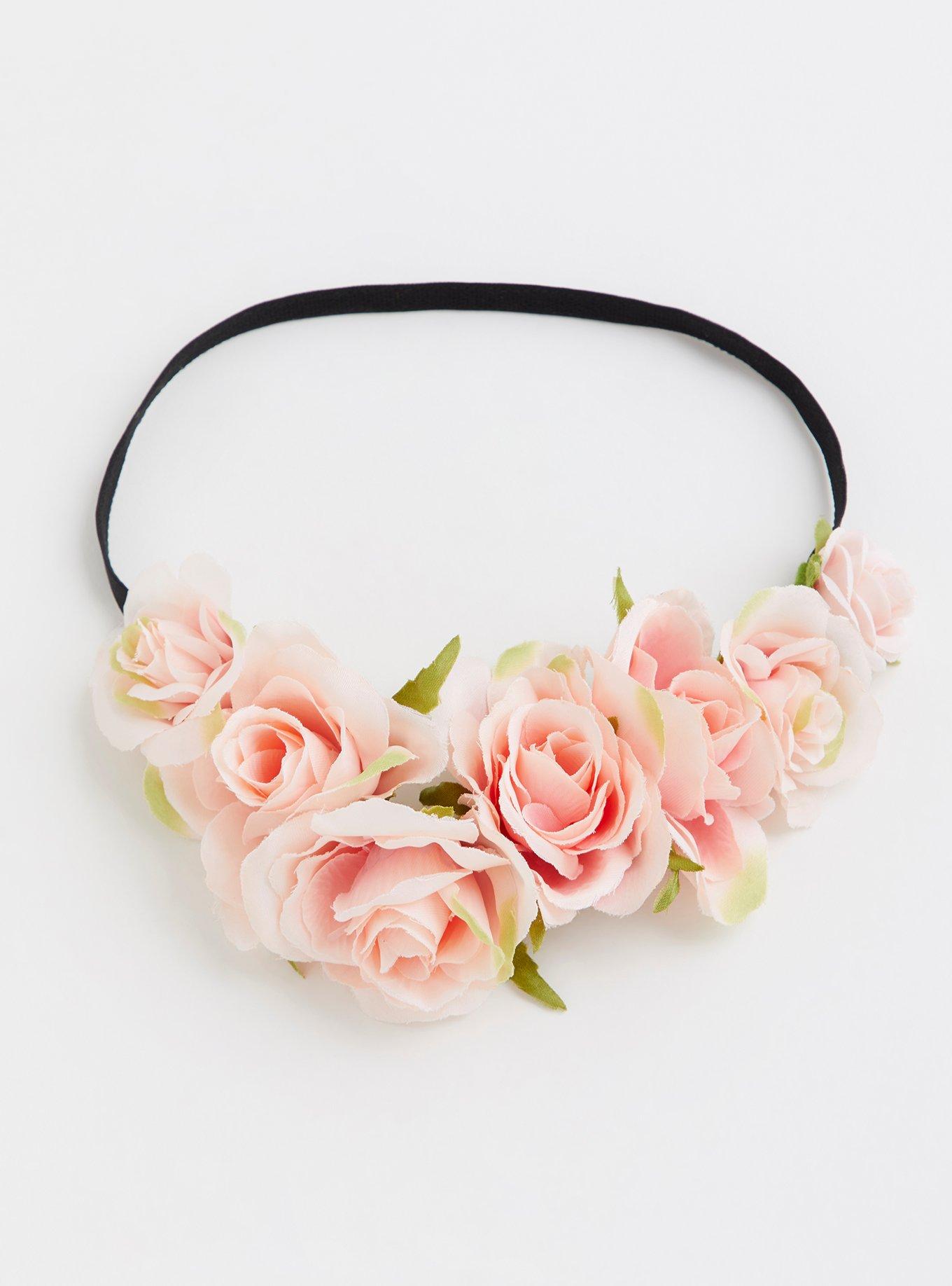 Plus Size - Pink Rose Flower Crown - Torrid